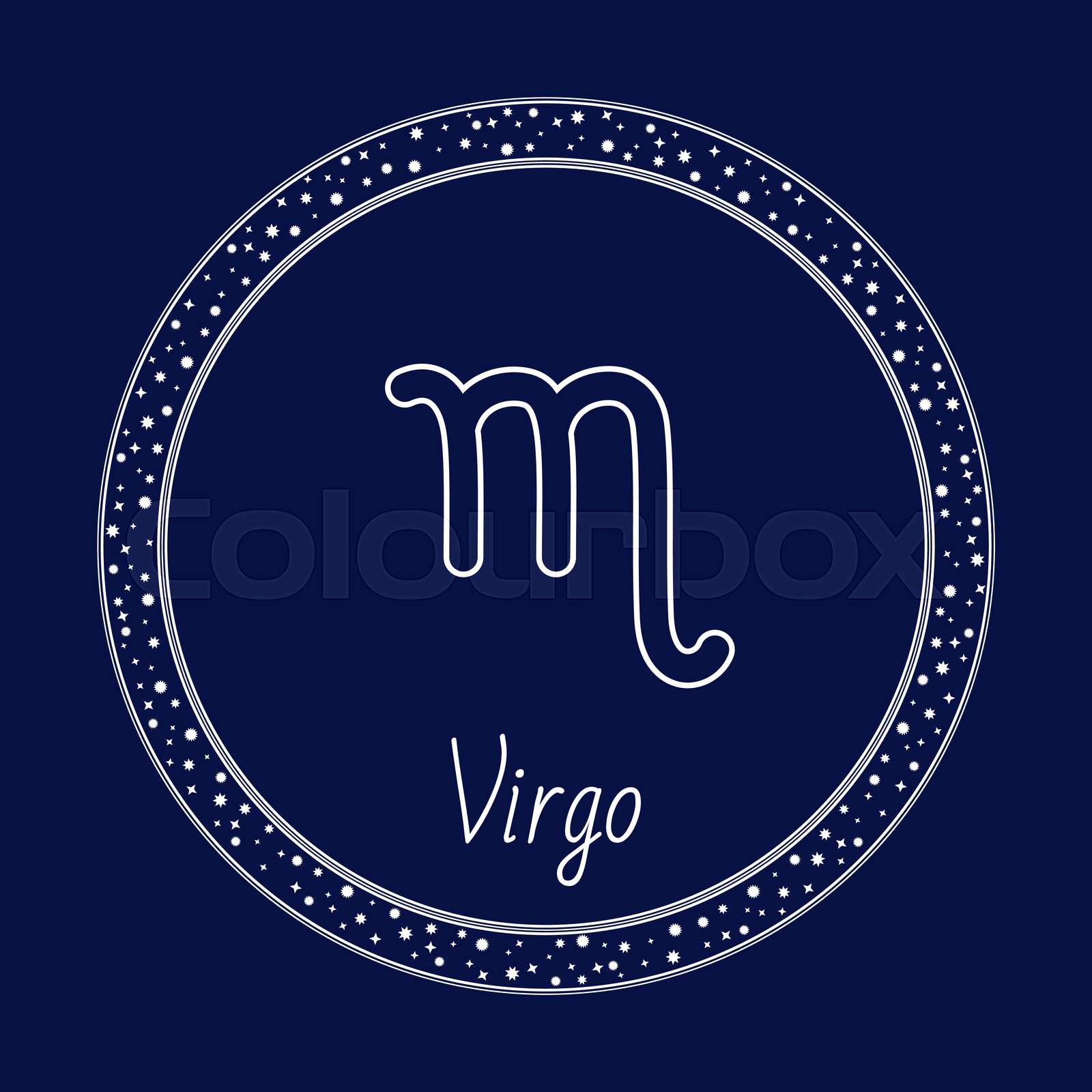 Virgo Astrology Zodiac Virgin Sign Isolated Circle | Stock vector ...