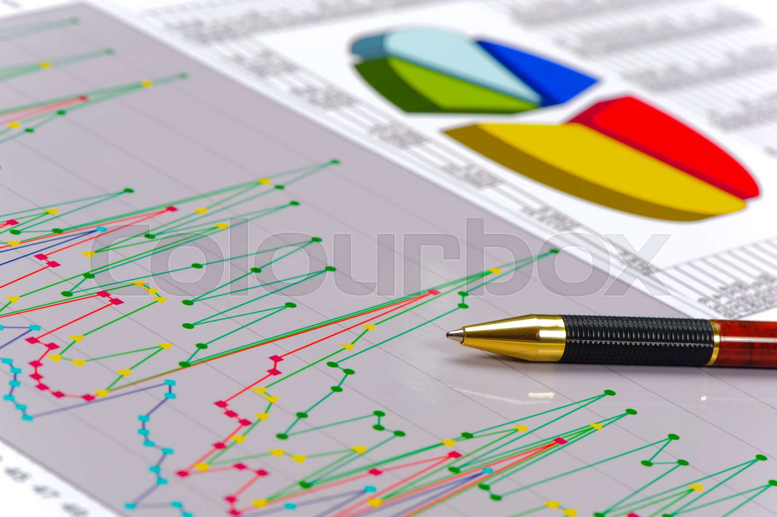 Chart of the stock exchange and financial tables | Stock image | Colourbox
