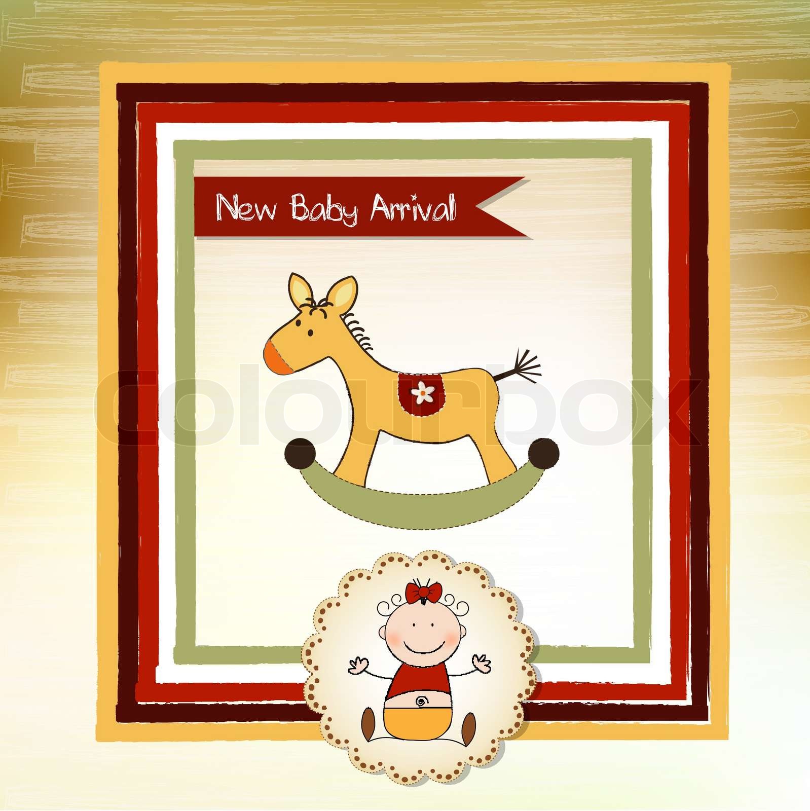 New baby invitation | Stock vector | Colourbox