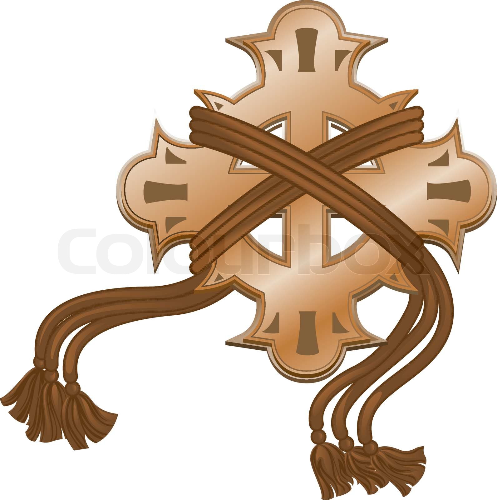 Decorative cross with cords | Stock vector | Colourbox
