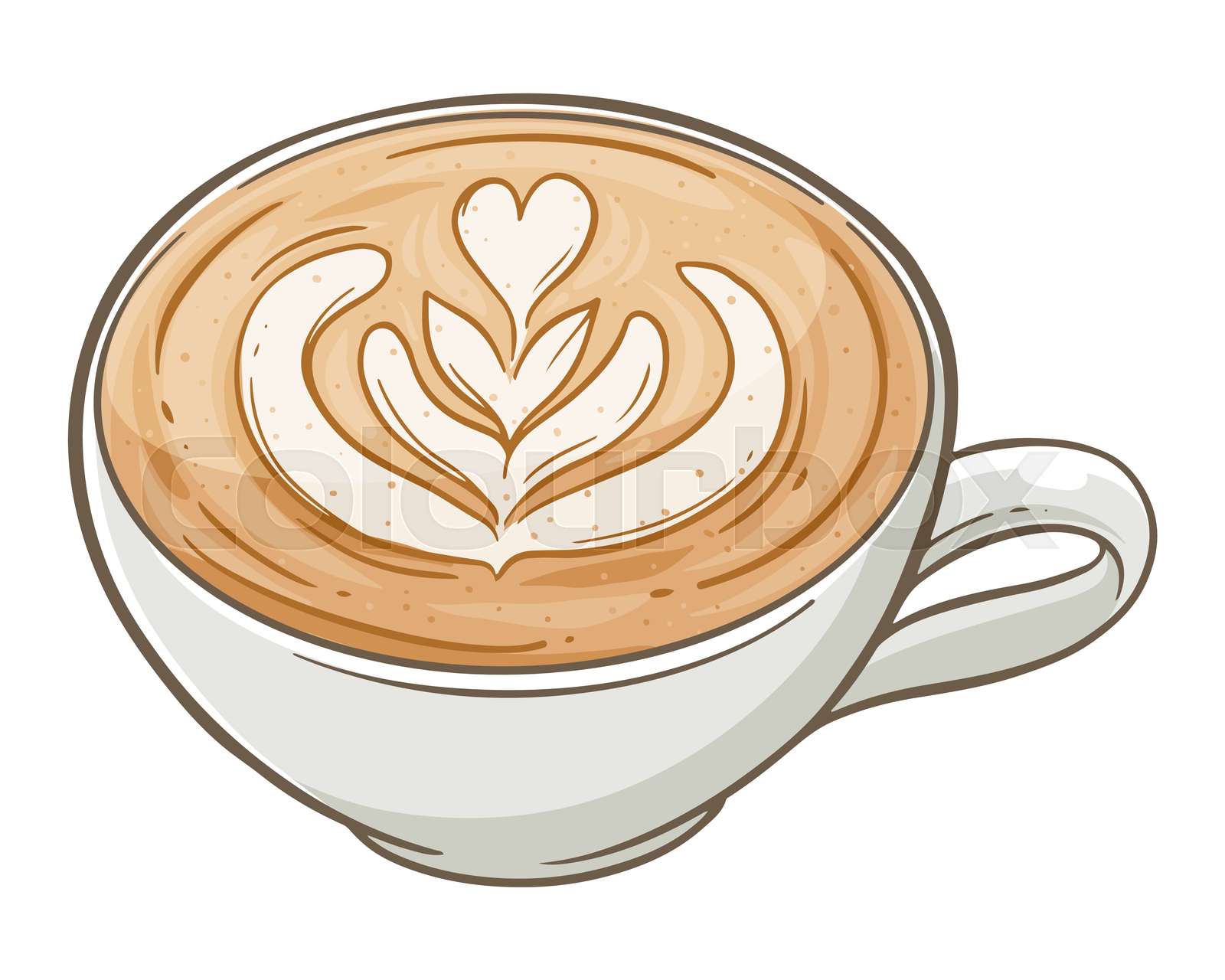 Coffee Latte Art in a Cup | Stock vector | Colourbox