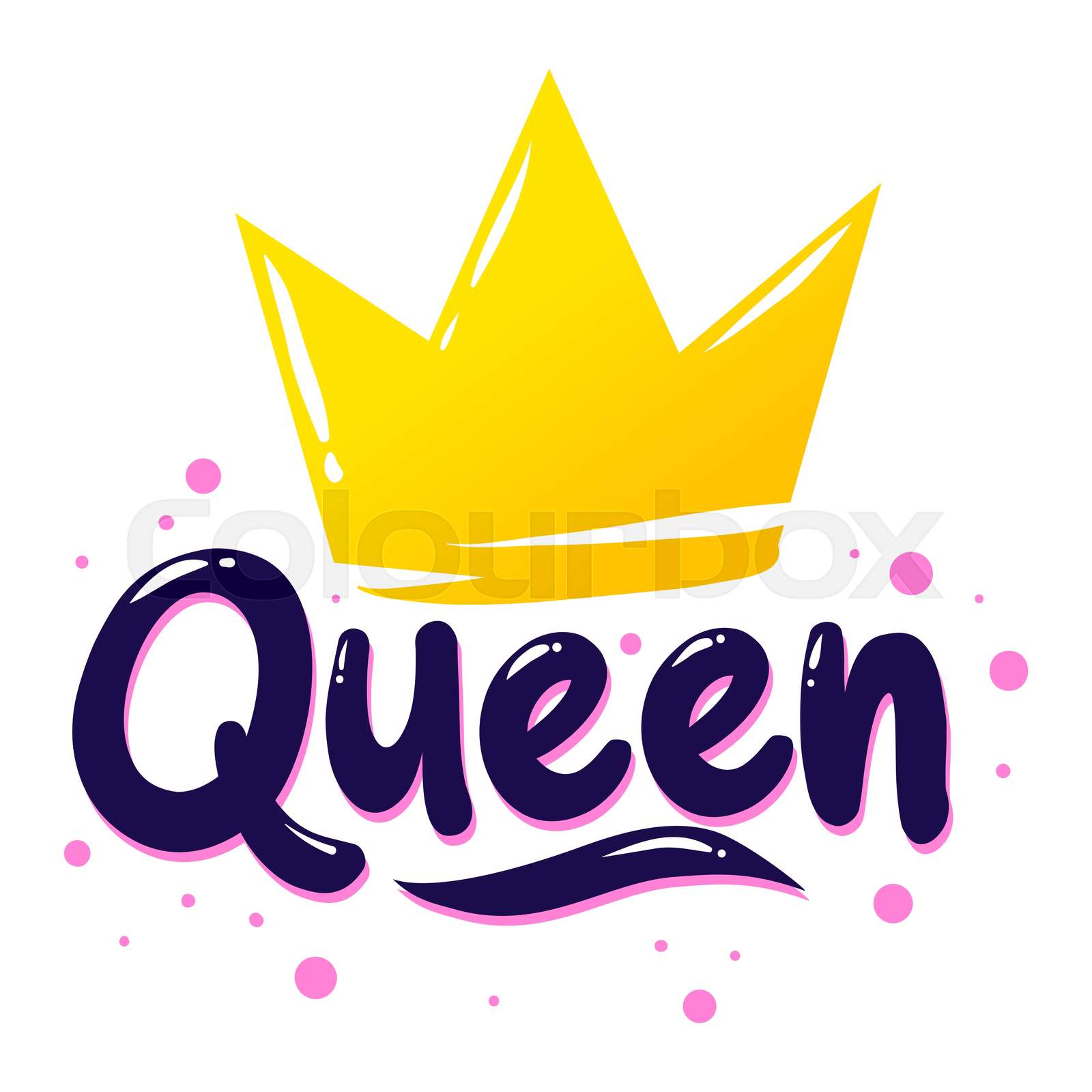 Queen Crown Word Text Stock Vector Colourbox
