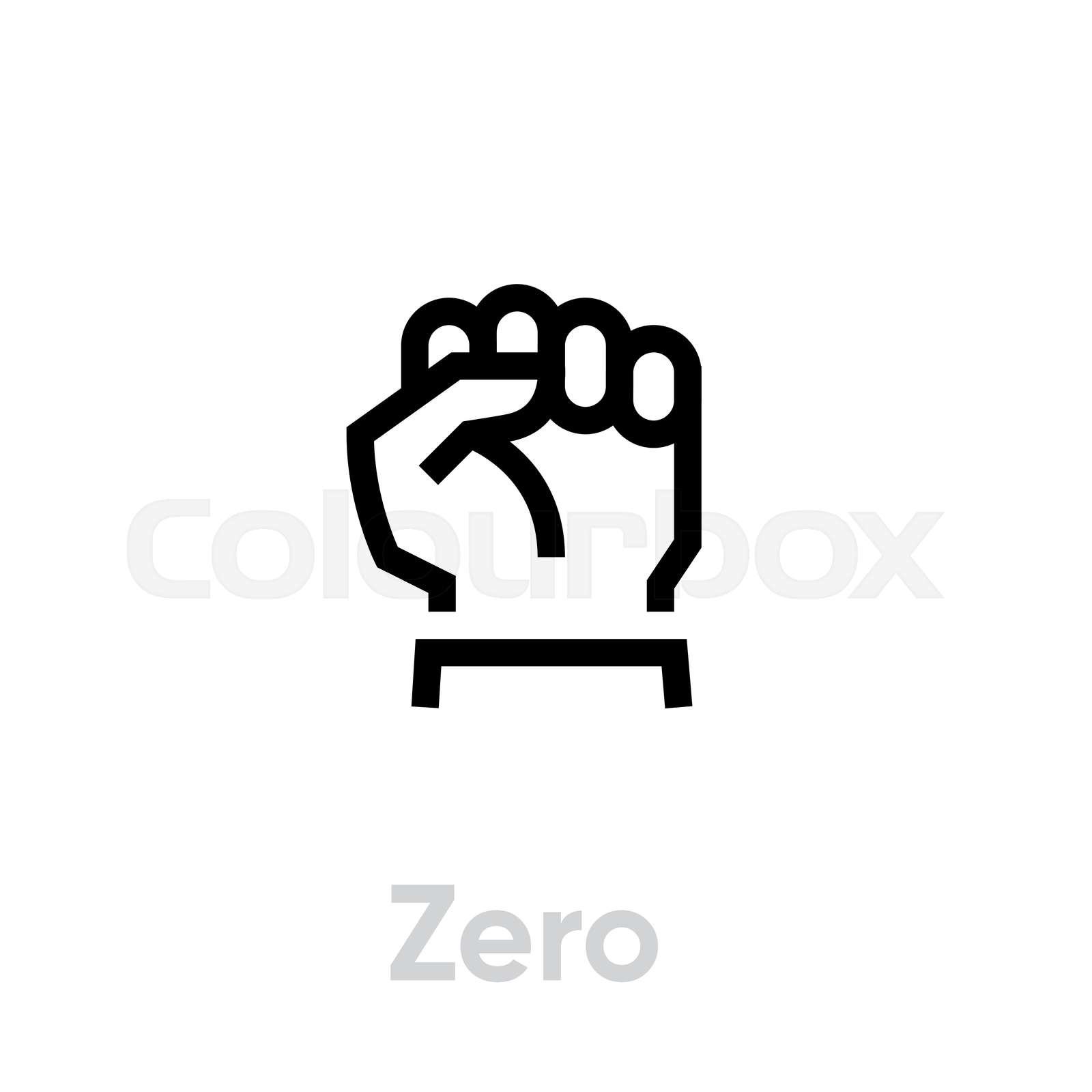 Zero or Fist icon. Editable Line Vector. | Stock vector | Colourbox
