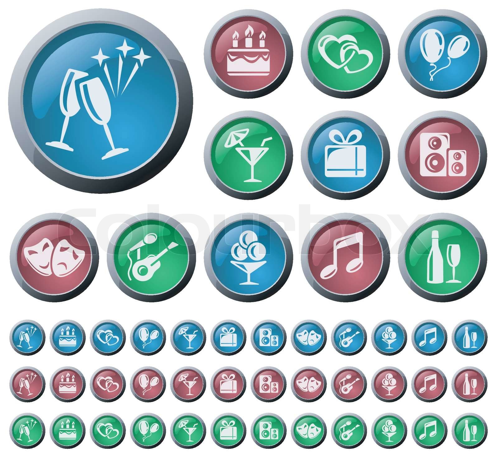 Party button set | Stock vector | Colourbox