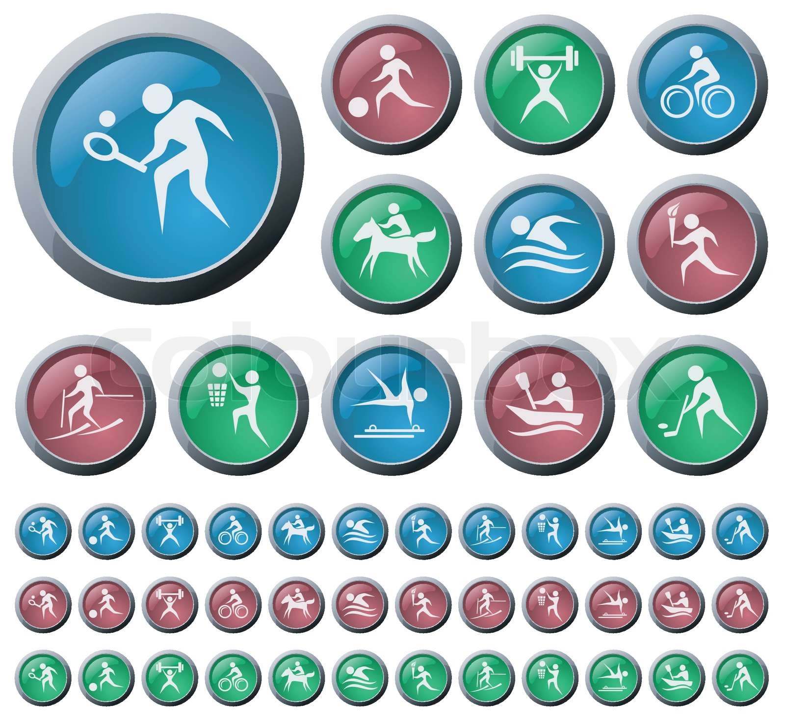 Sport button set | Stock vector | Colourbox