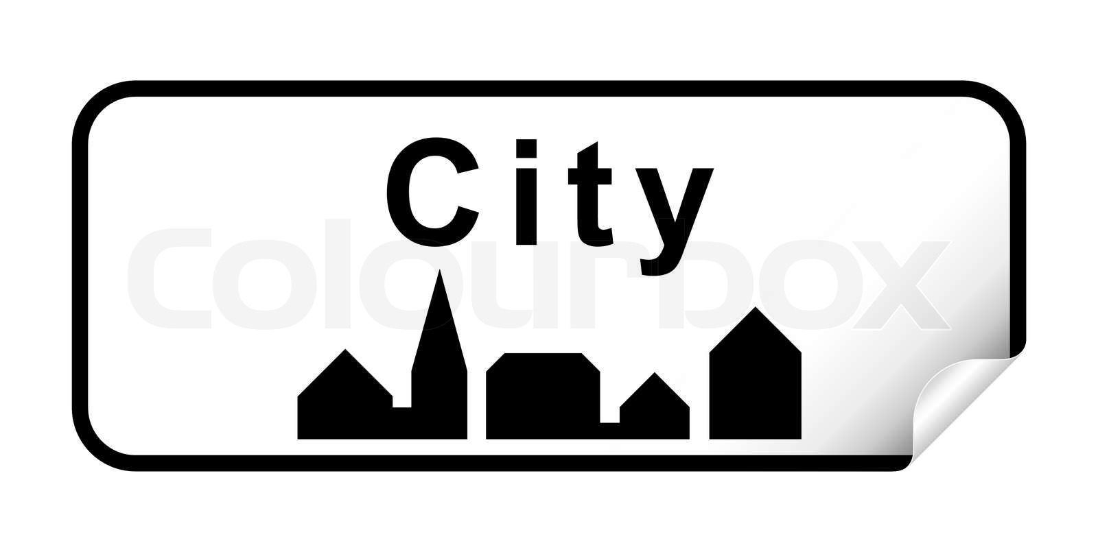 City sign sticker city | Stock vektor | Colourbox