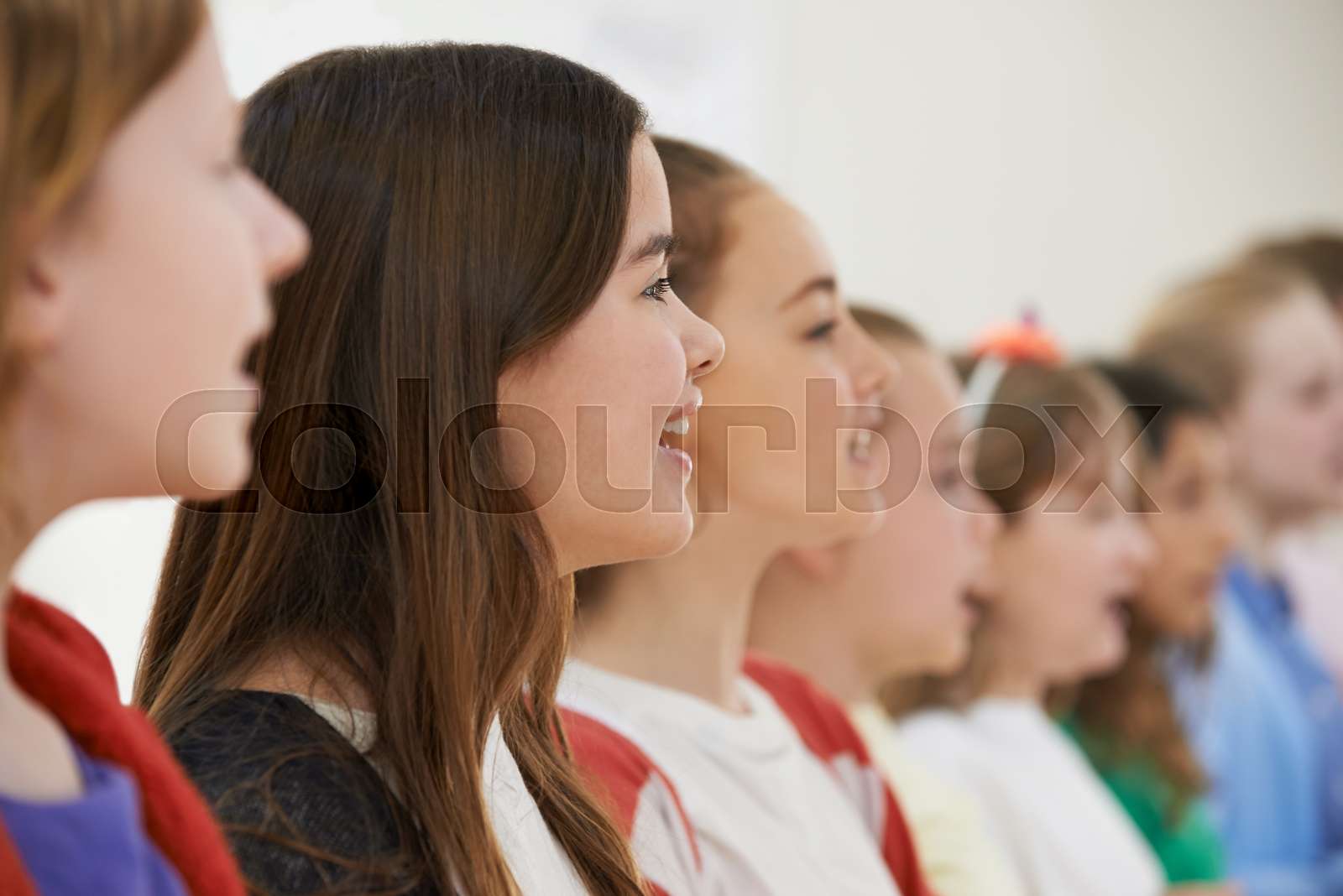 Group Of School Children Singing In Choir Together | Stock image ...