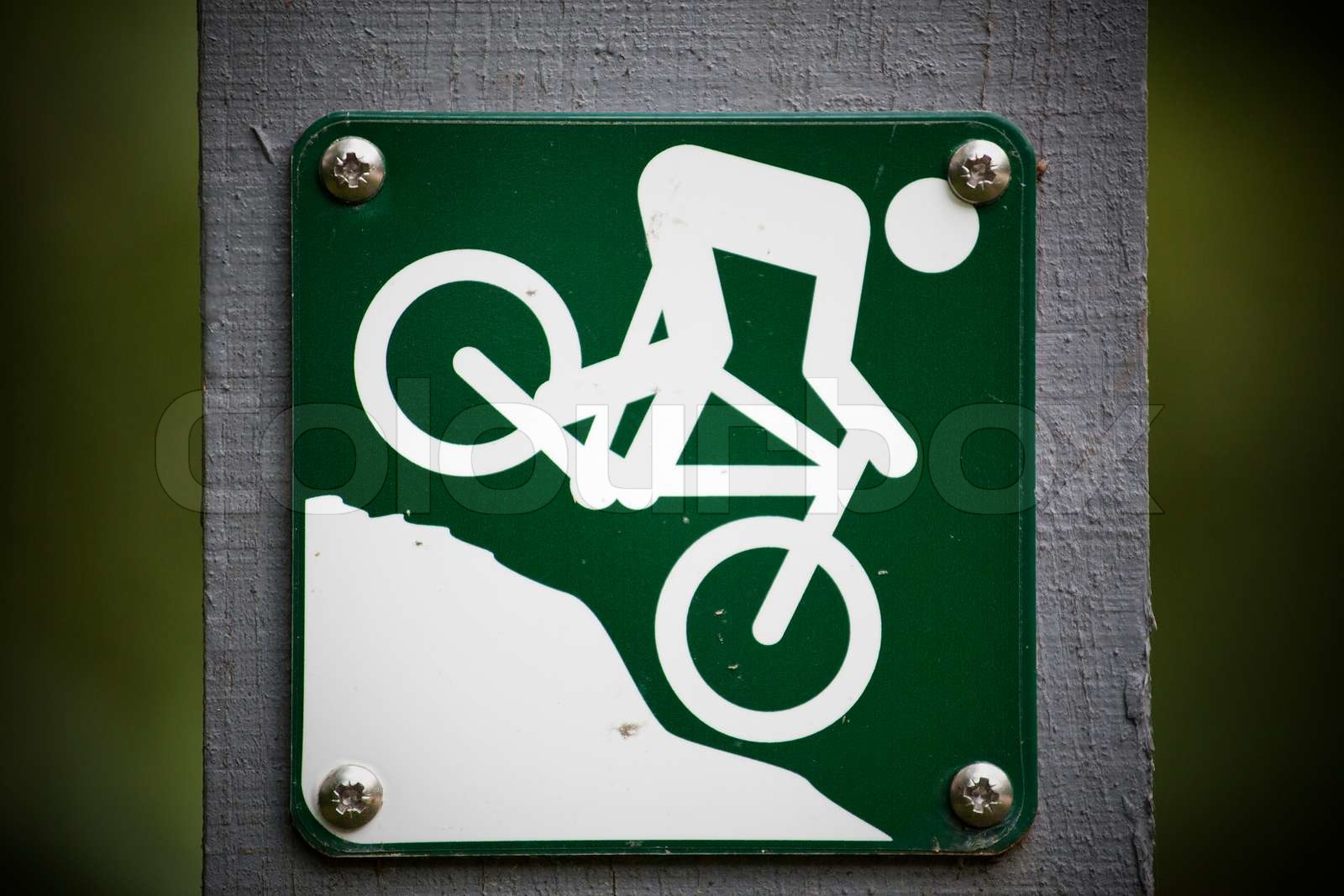 skilt, skov, cykel | Stock foto | Colourbox