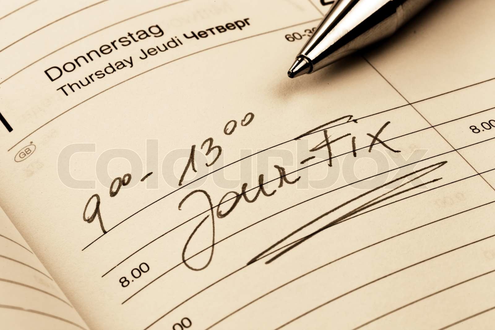 entry in calendar: jour fix | Stock image | Colourbox