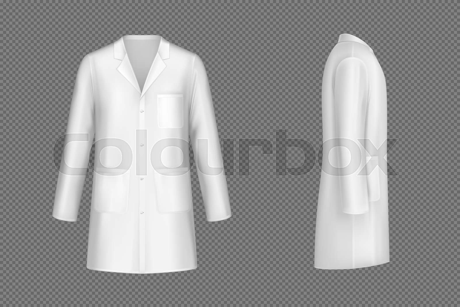 Vector white doctor coat, medical uniform | Stock vector | Colourbox