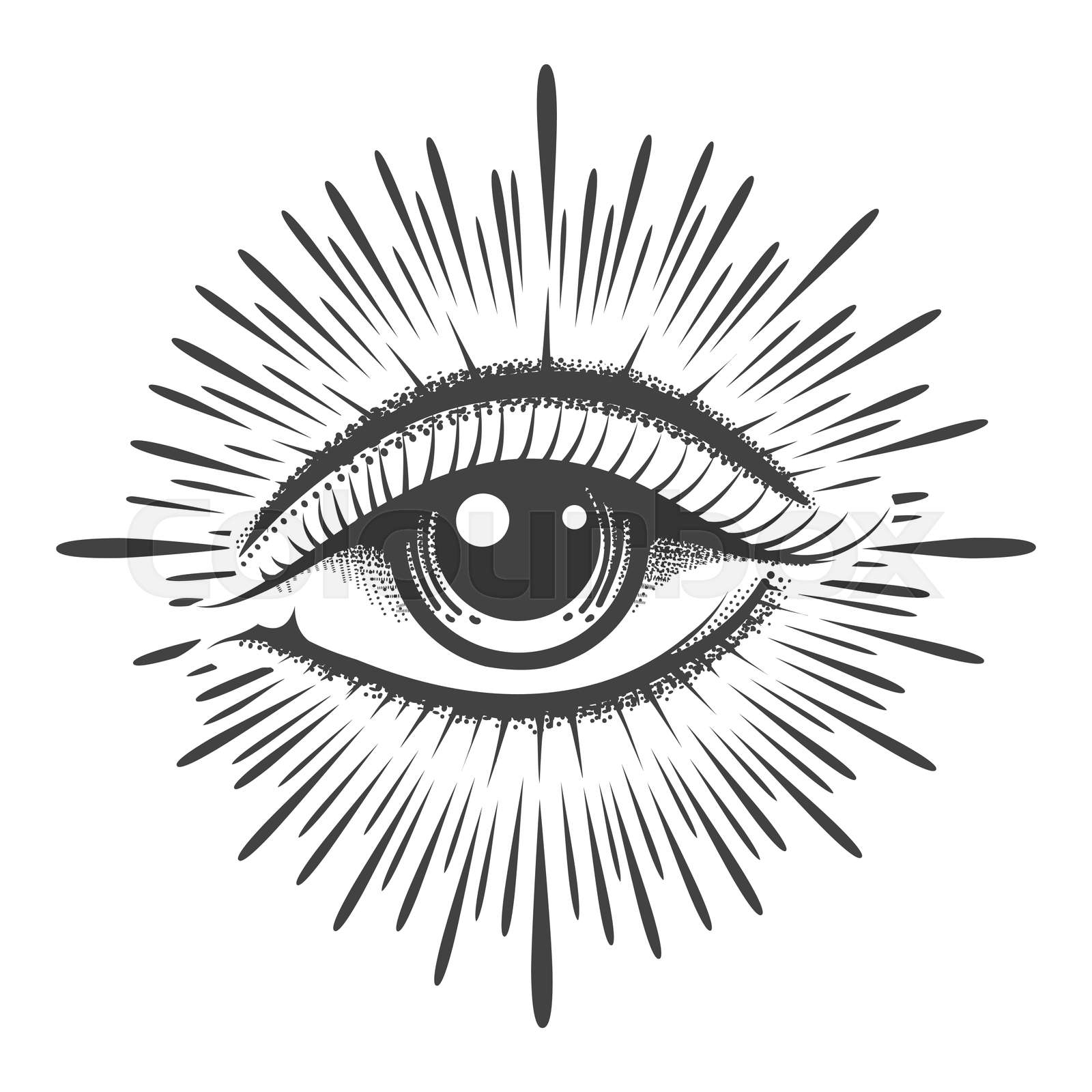 All seeing Eye of Providence Masonic Symbol Illustration | Stock vector ...