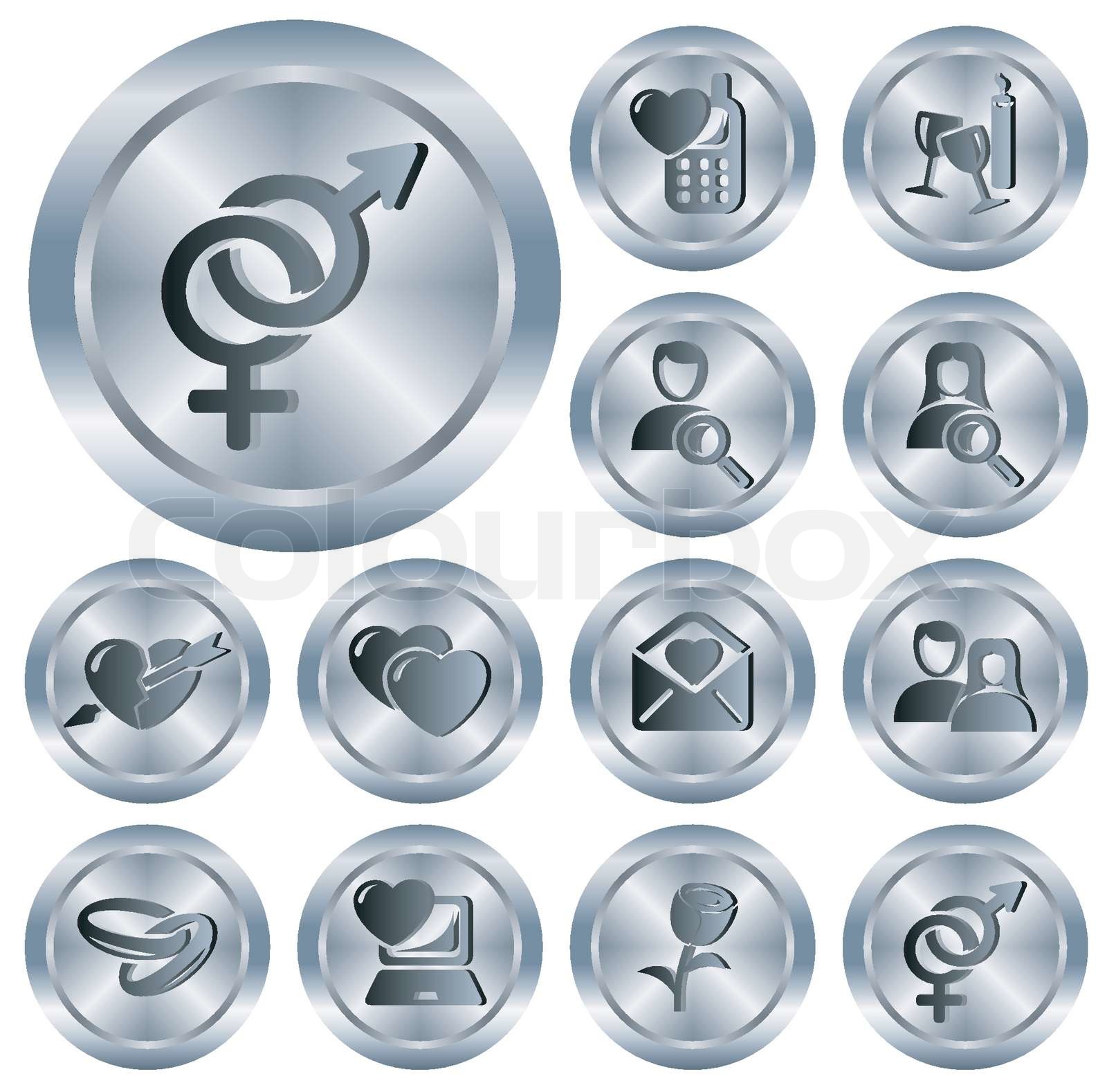 Love and dating button set | Stock vector | Colourbox