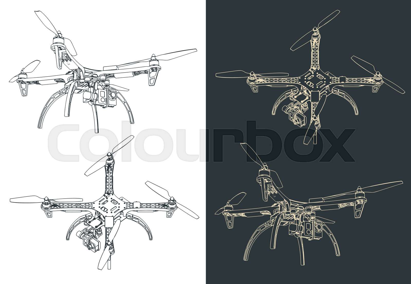 Drone outline | Stock vector | Colourbox