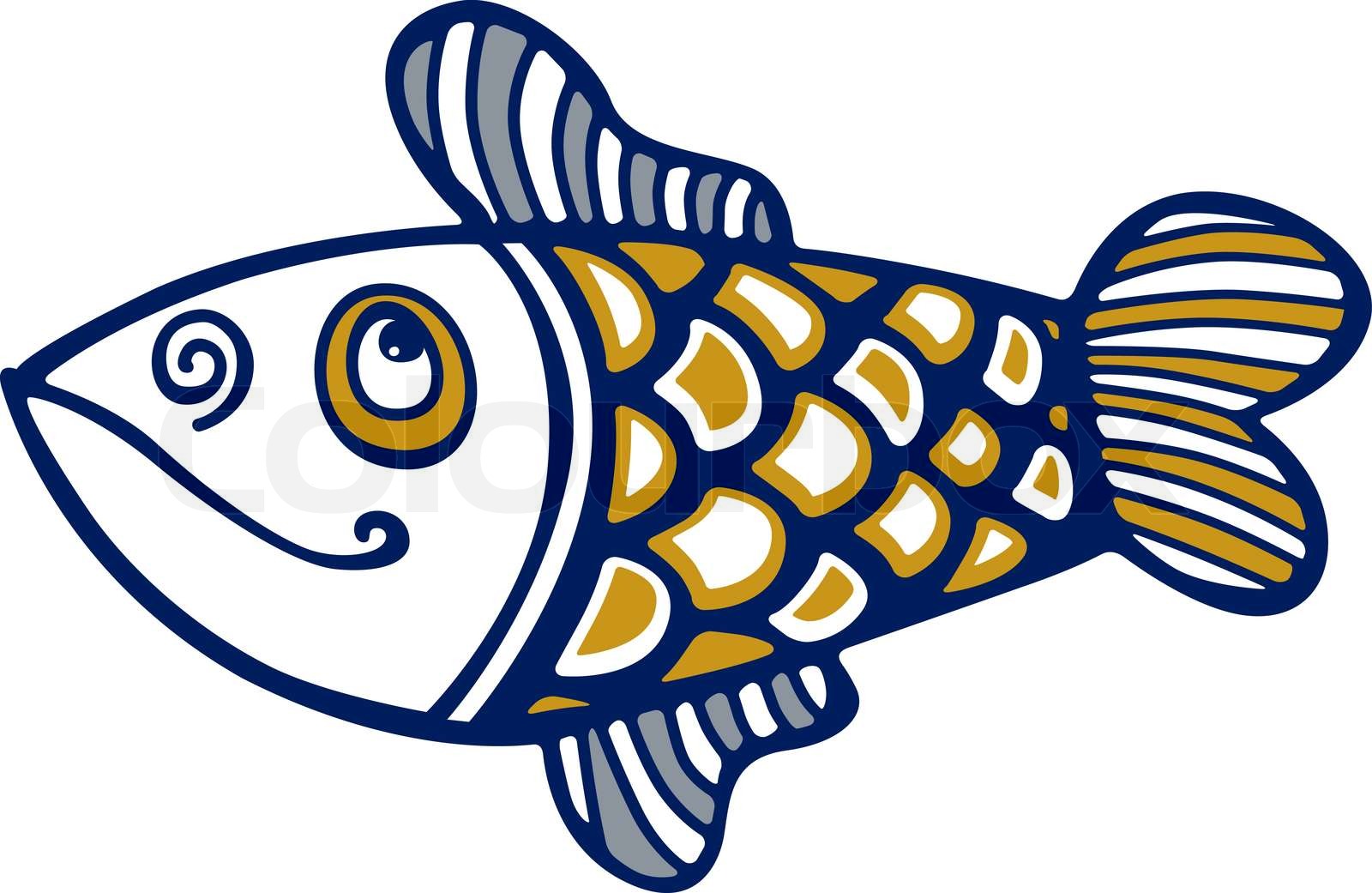 cartoon fish smile | Stock vector | Colourbox