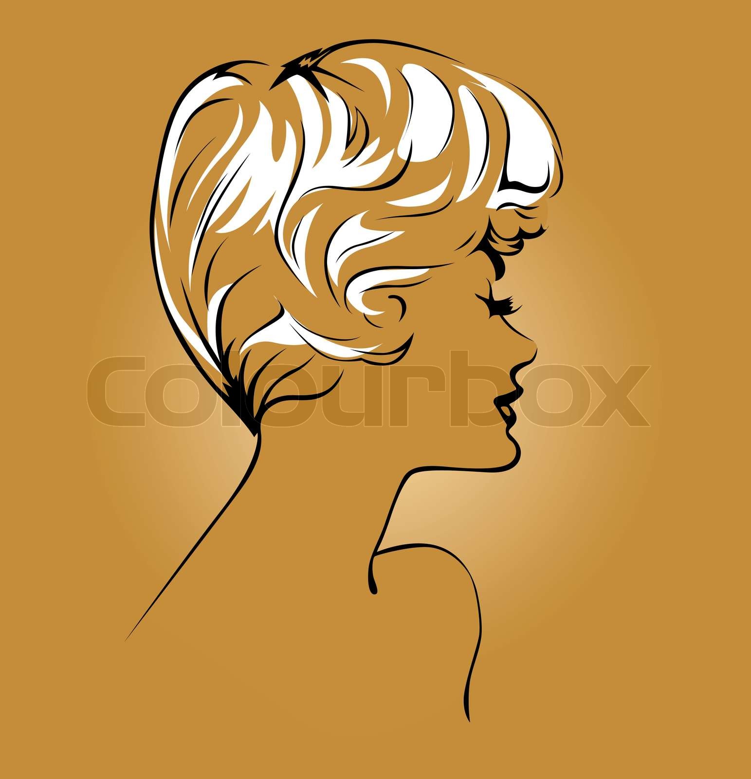 gold blond girl face | Stock vector | Colourbox