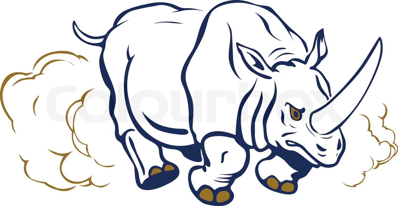 rhino running | Stock vector | Colourbox