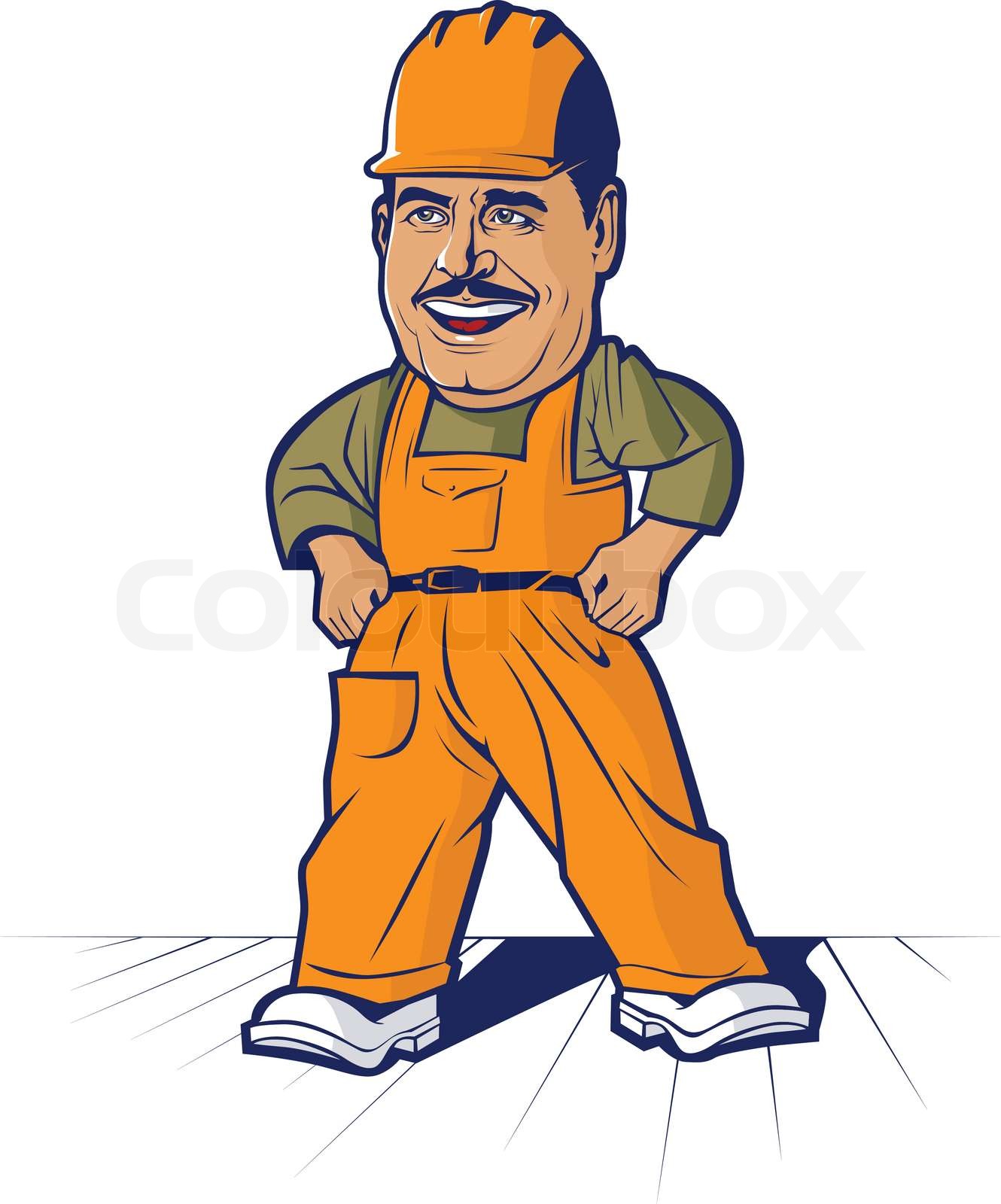 Cartoon builder man's smiling | Stock vector | Colourbox
