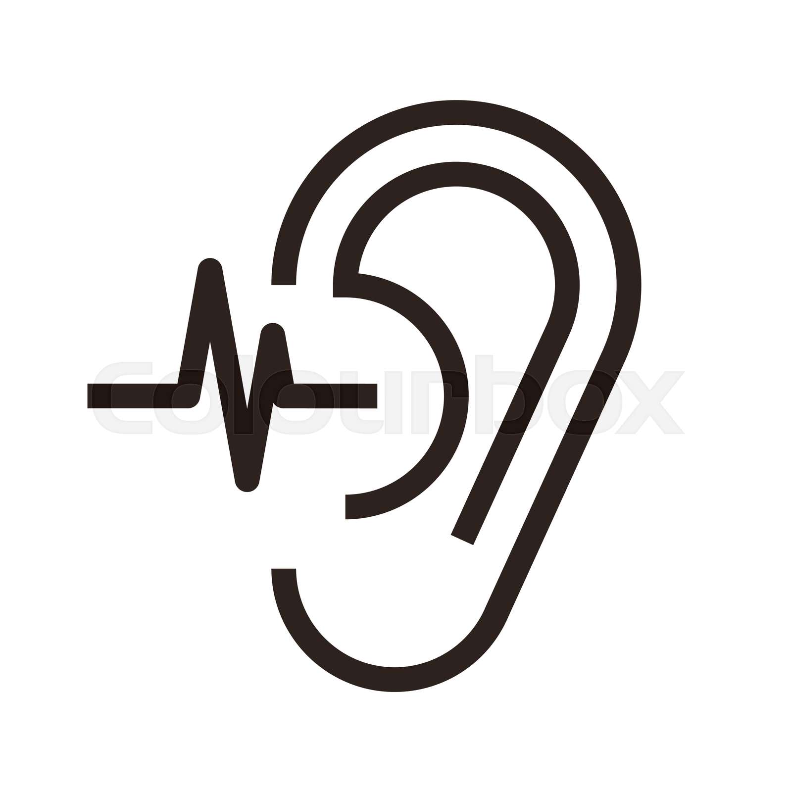 Hearing test. Ear icon | Stock vector | Colourbox