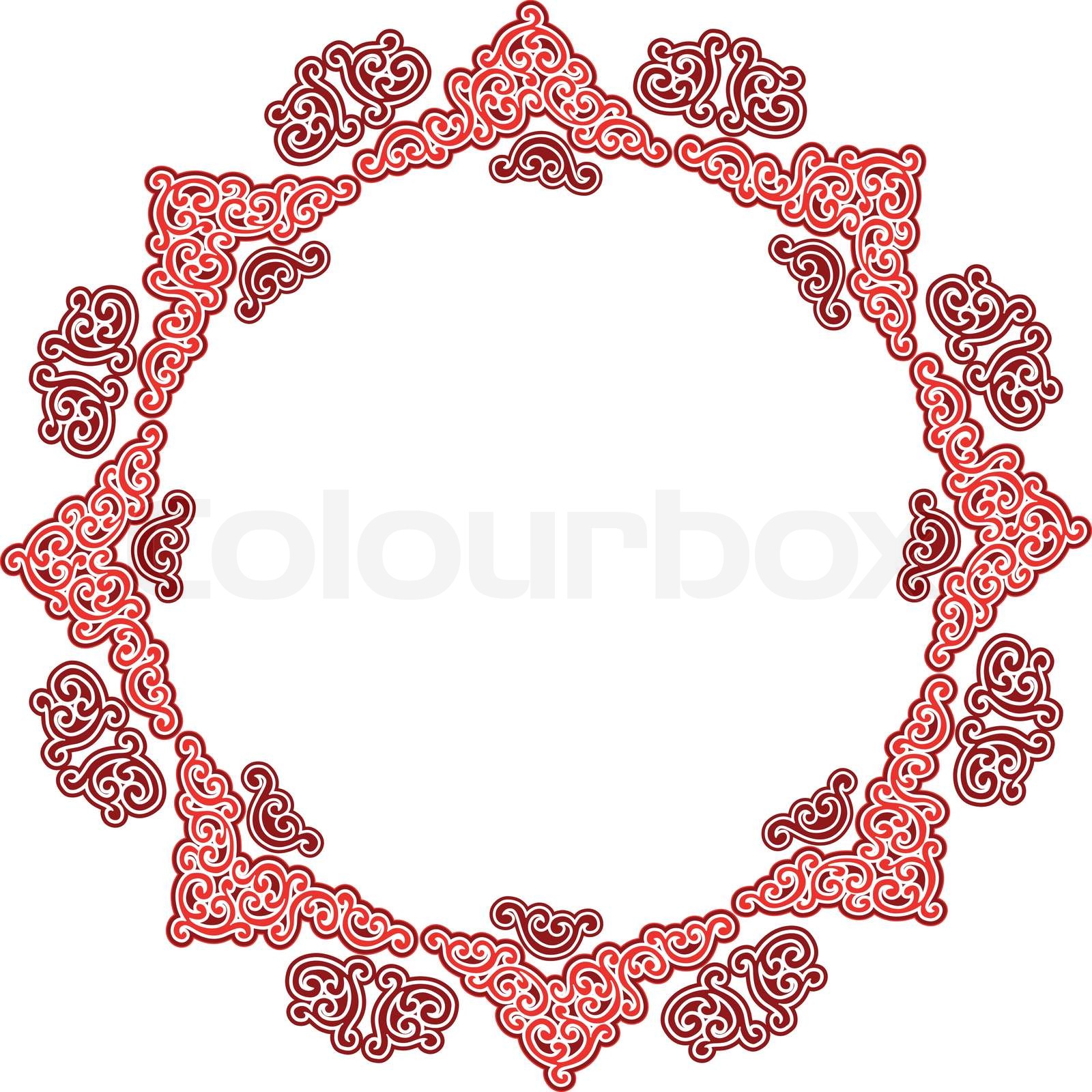 asian circle ornate in red colors | Stock vector | Colourbox