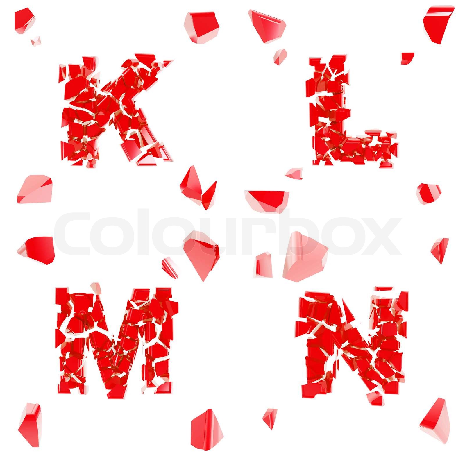 Abc alphabet symbol broken into tiny glossy pieces | Stock image ...