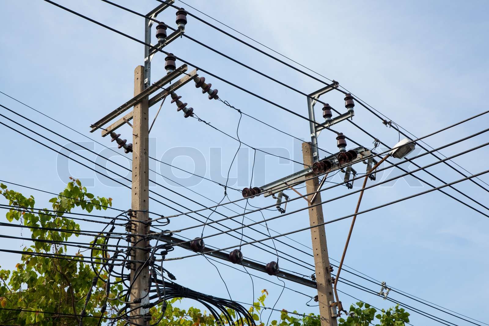 Electricity post | Stock image | Colourbox