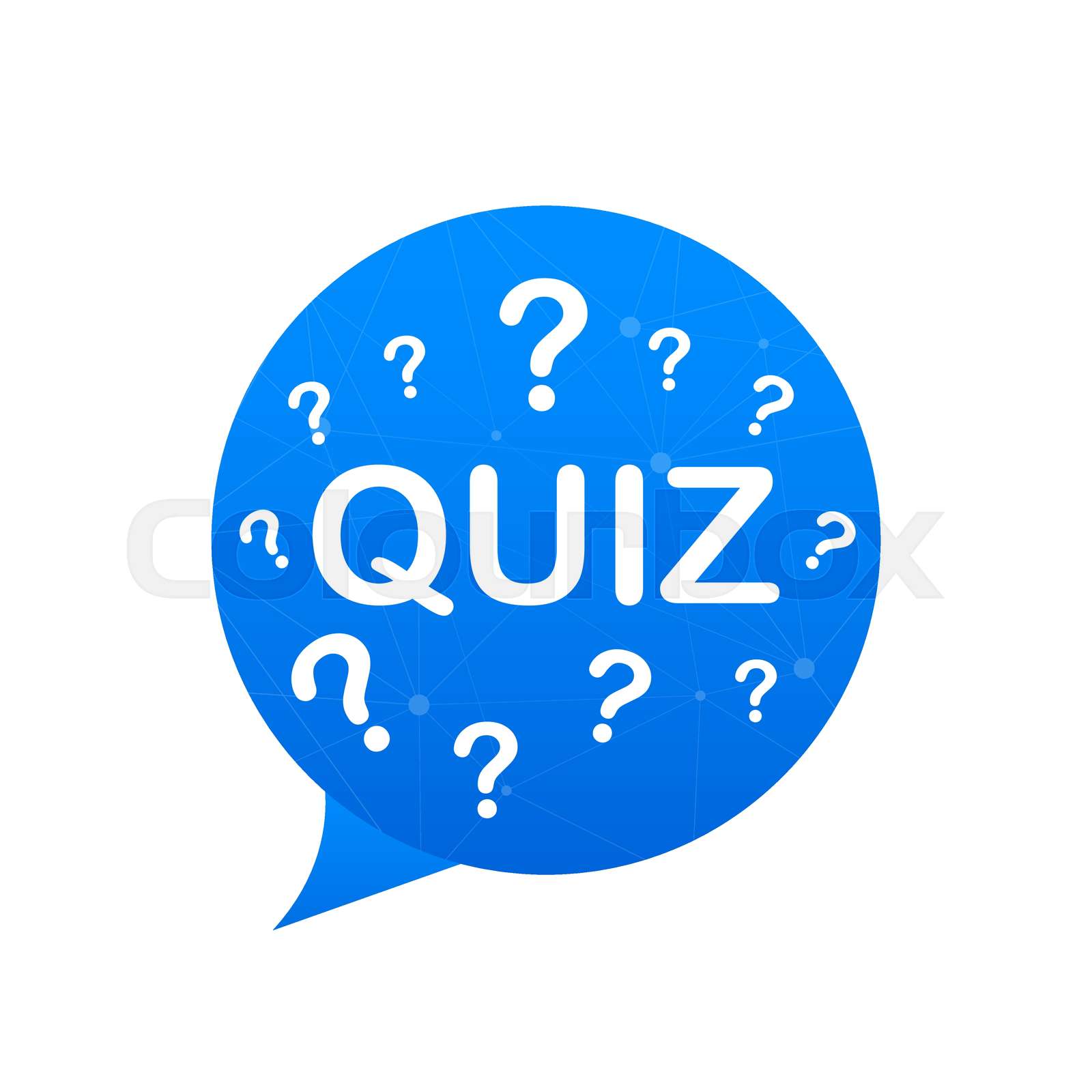 Quiz logo with speech bubble symbols, concept of questionnaire show ...