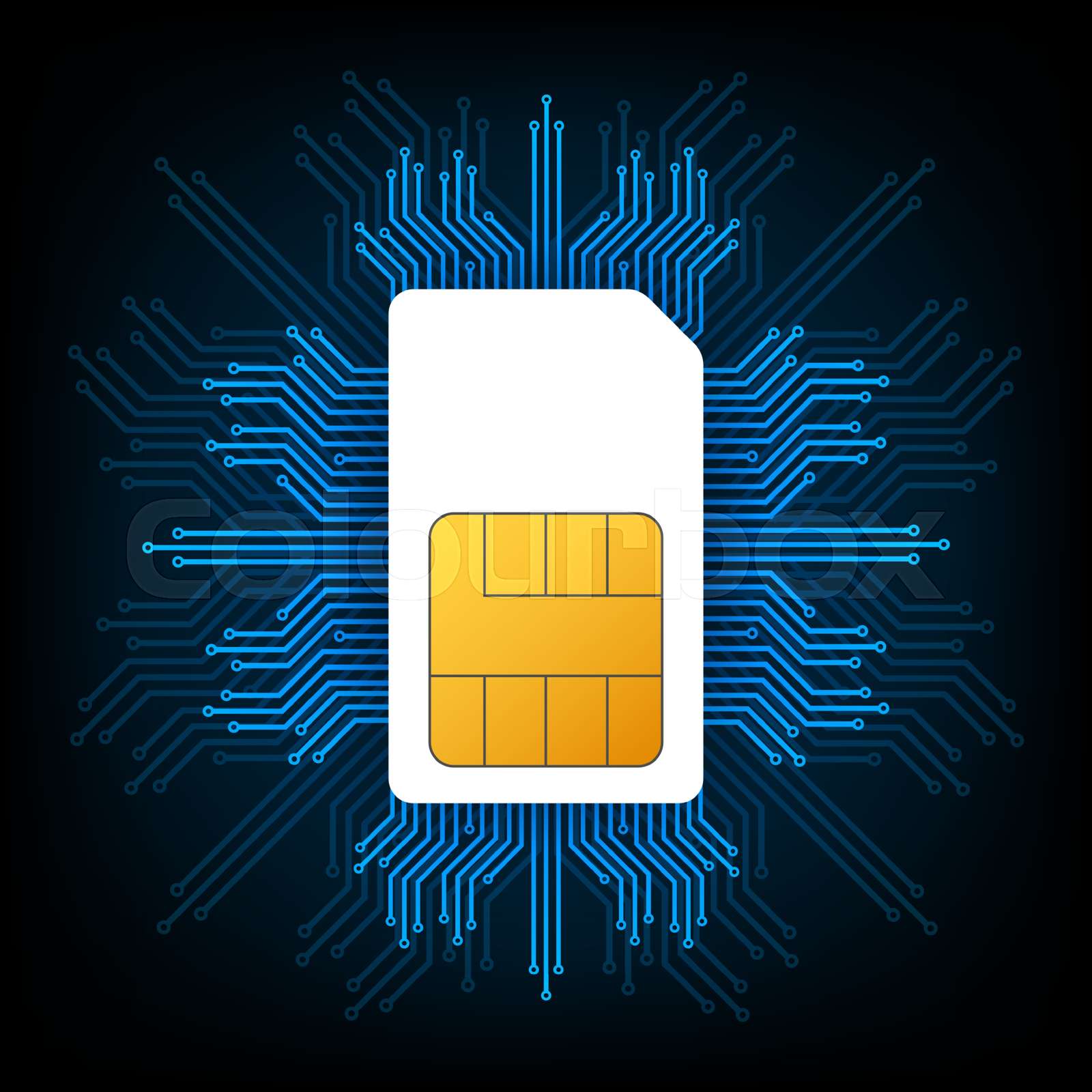 Mobile Cellular Phone Sim Card Chip. Vector stock illustration. | Stock ...