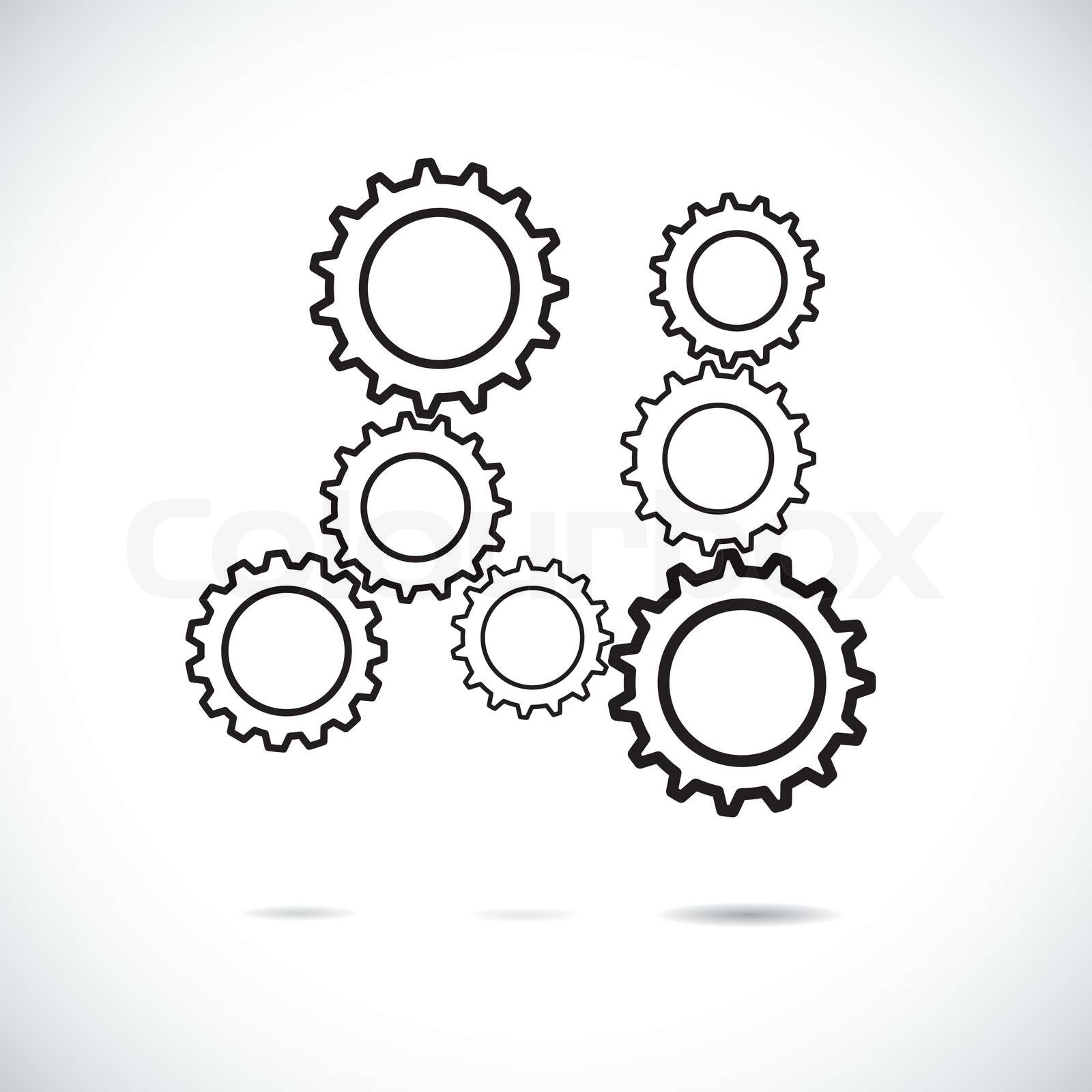 Abstract cogwheels in black and white showing controlled rotating ...