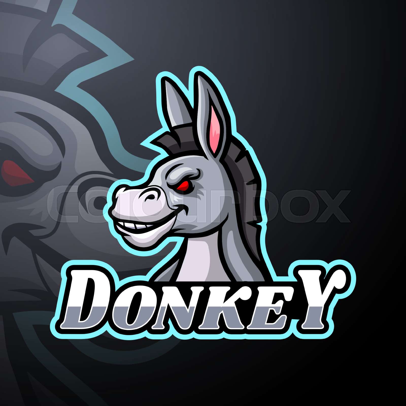 Donkey esport logo mascot design | Stock vector | Colourbox