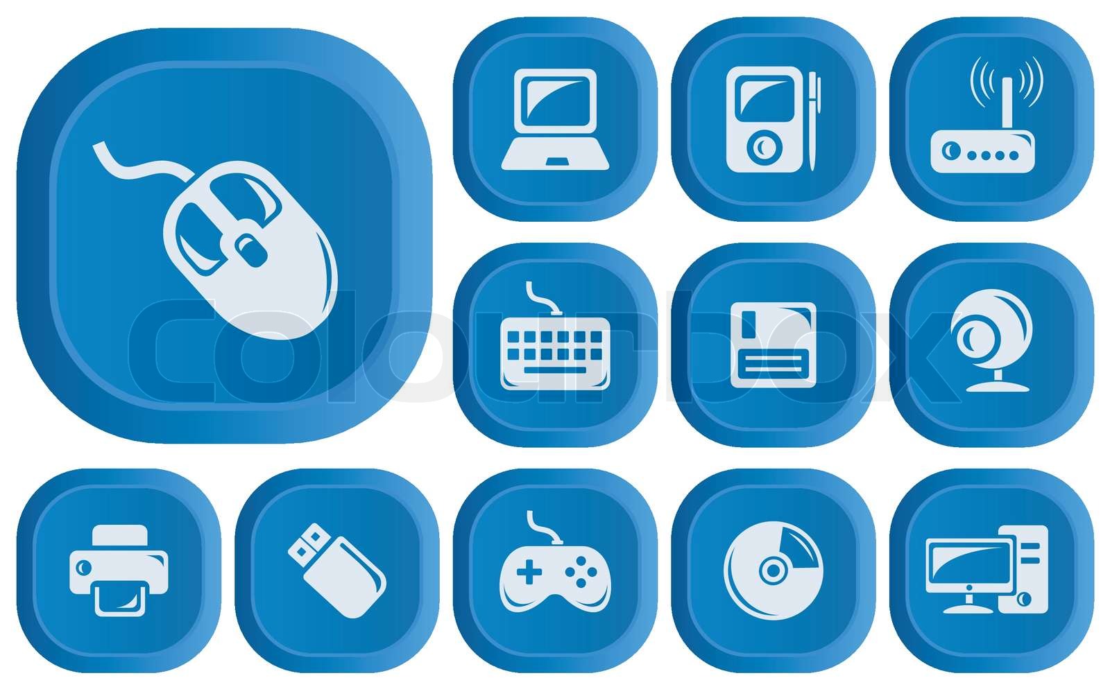 Hardware Button Set Stock Vector Colourbox