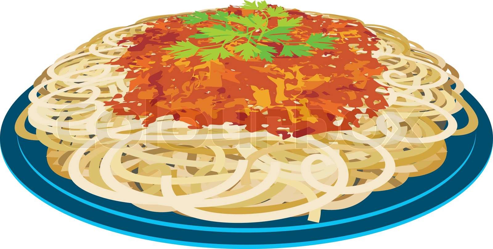 Spaghetti in a plate | Stock vector | Colourbox