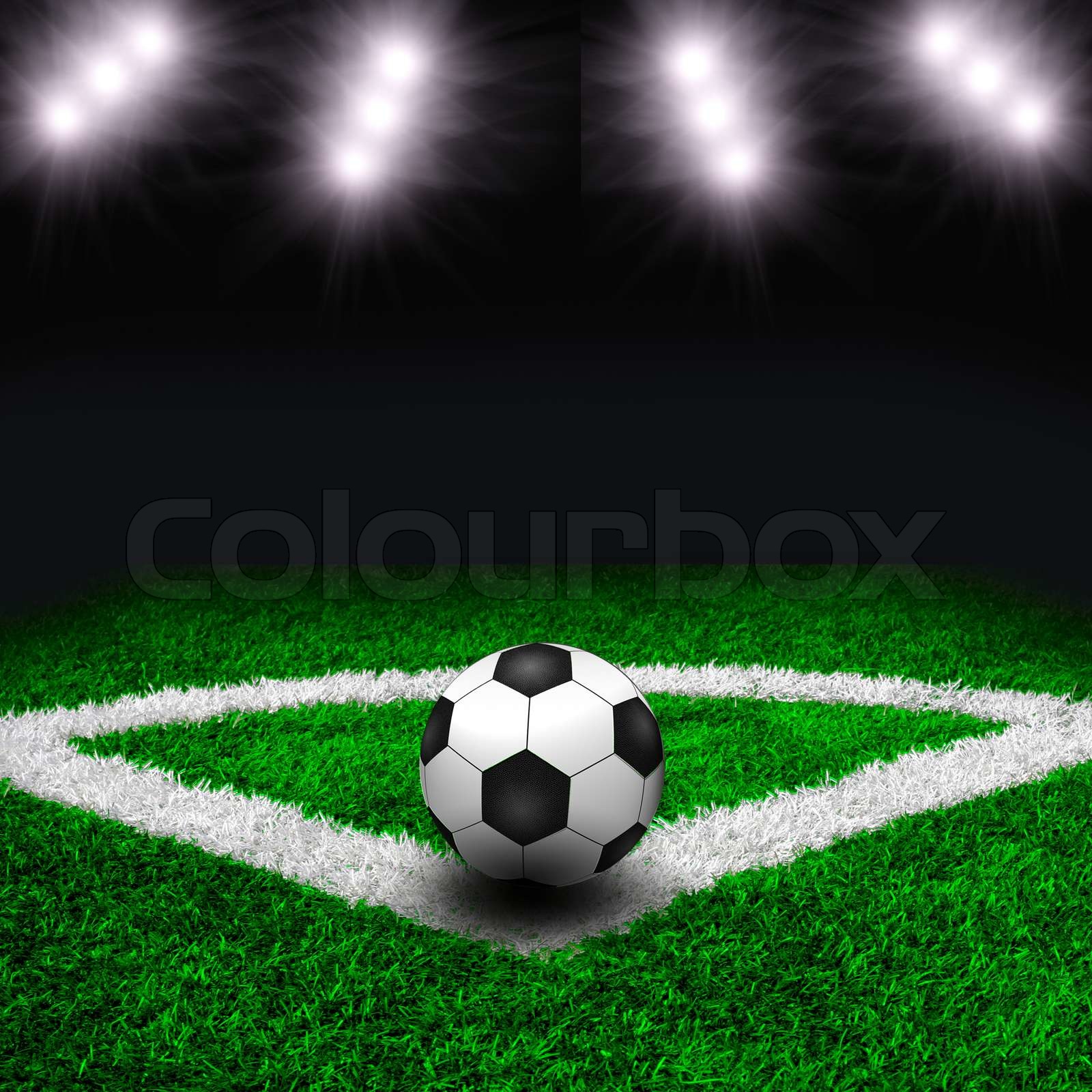 fußball, feld, ball | Stock Bild | Colourbox