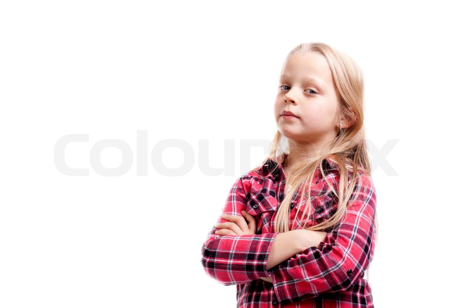 a very serious little girl | Stock image | Colourbox