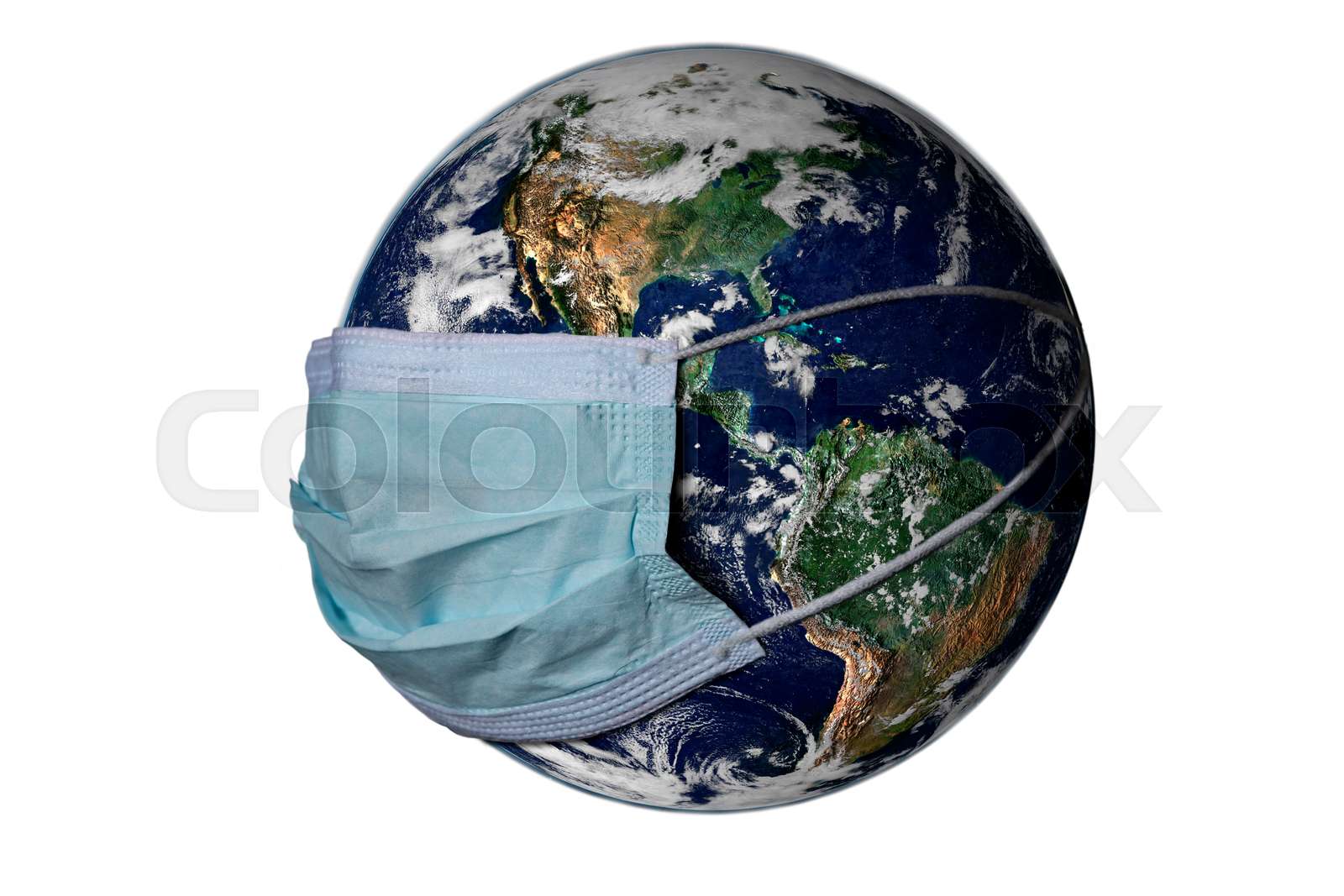 planet Earth wearing a mask | Stock image | Colourbox