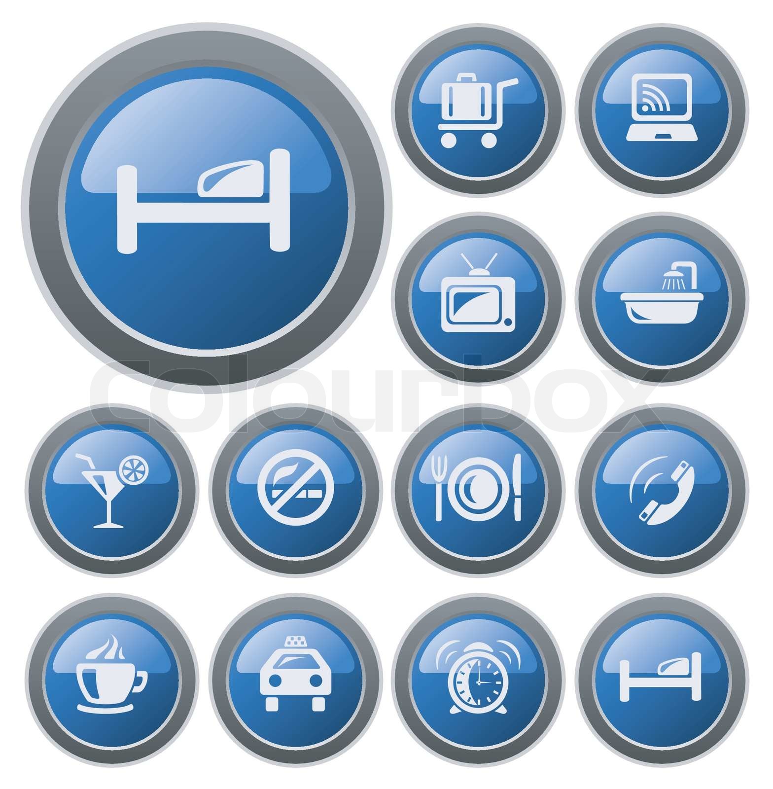 Hotel button set | Stock vector | Colourbox