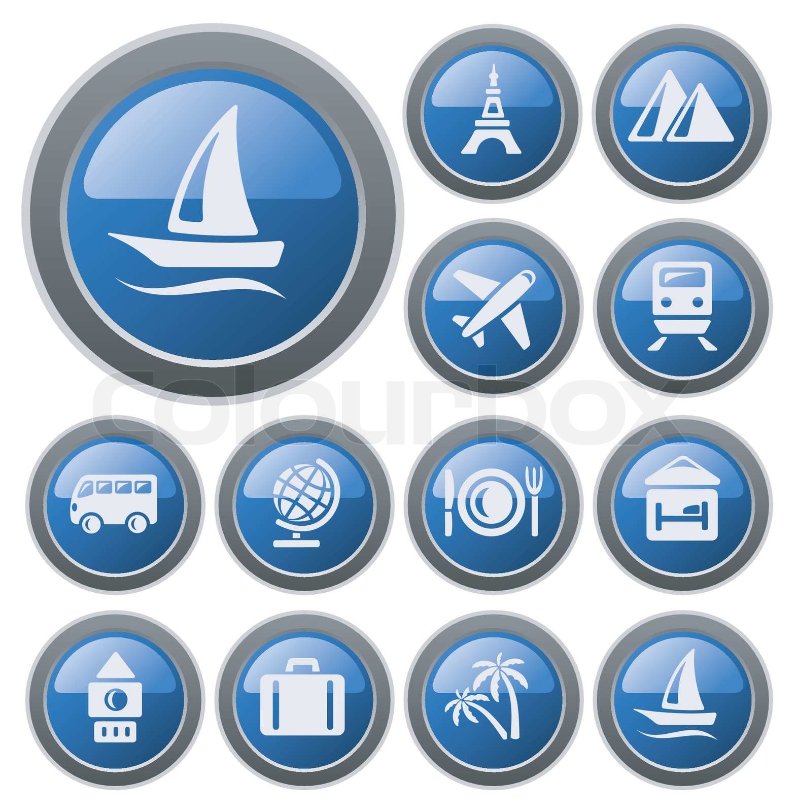 Travel button set | Stock vector | Colourbox