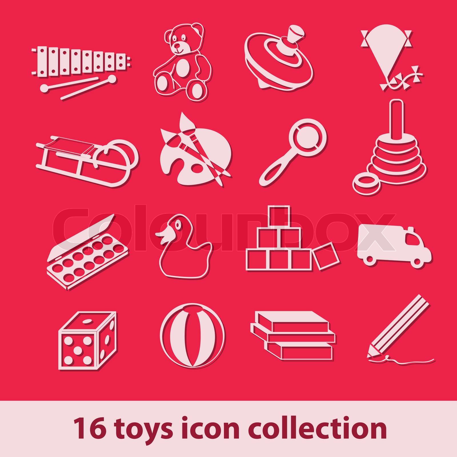 toys icons | Stock vector | Colourbox