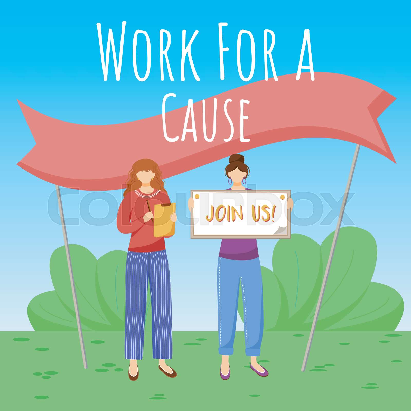 Work for cause social media post mockup | Stock vector | Colourbox