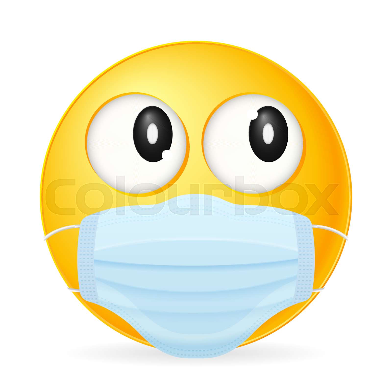 Emoticon wearing medical mask | Stock vector | Colourbox