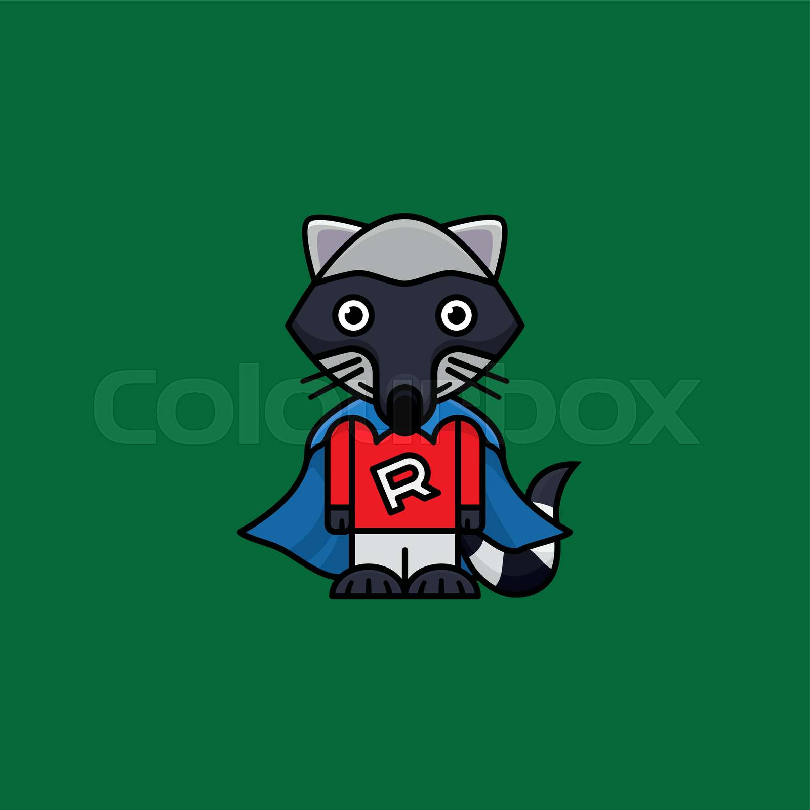 Raccoon with superhero costume vector illustration | Stock vector ...