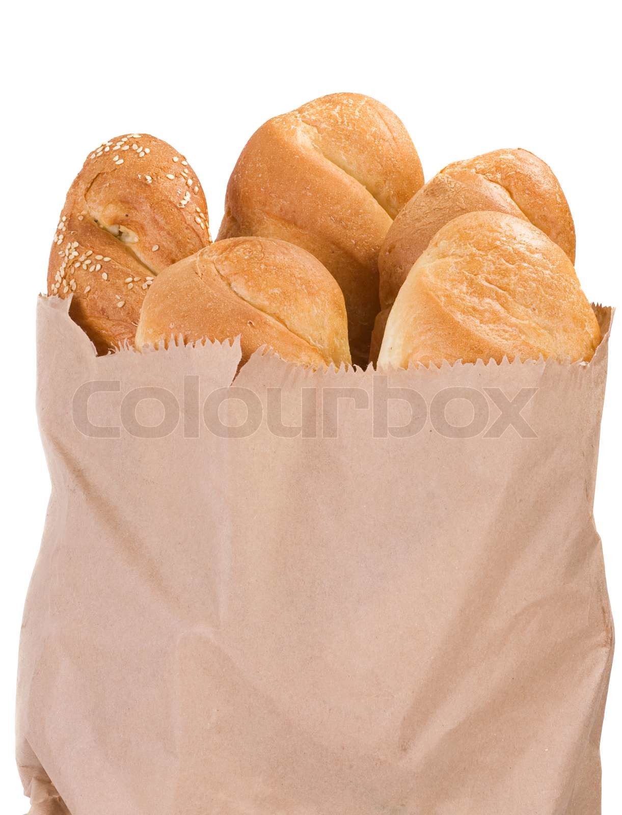 bread in paper packet | Stock image | Colourbox