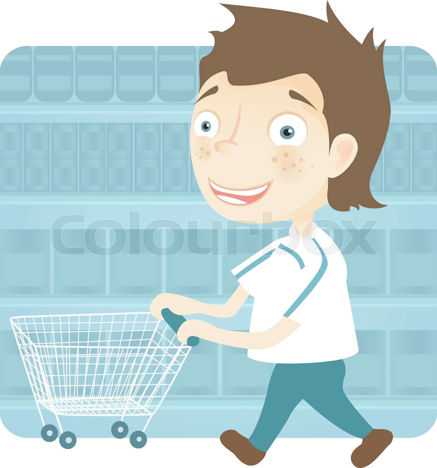 cartoon, einkaufen, taschen | Stock-Vektor | Colourbox