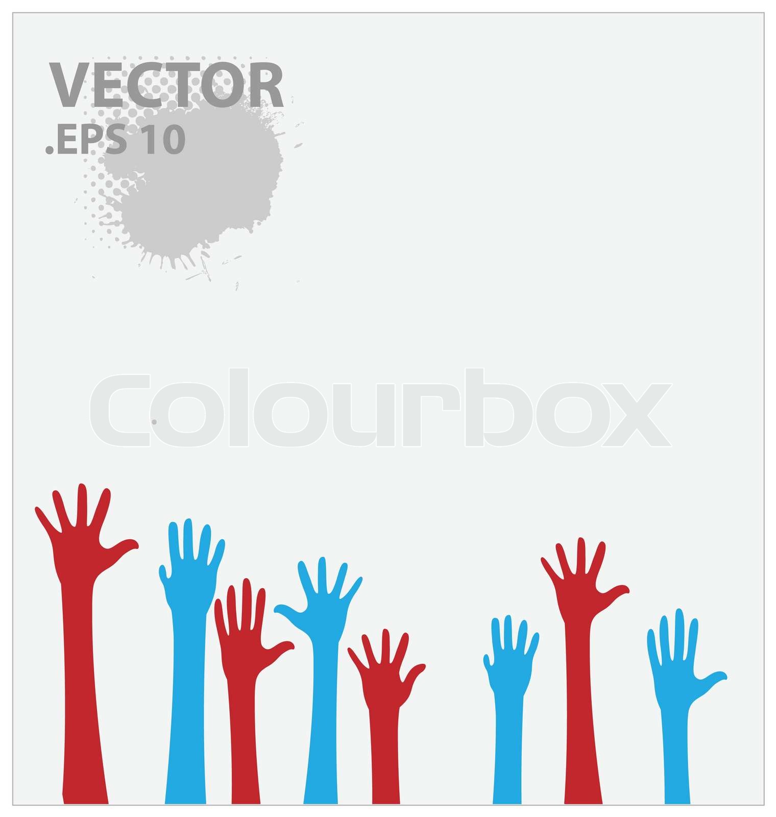 blue and red hands vector illustration | Stock vector | Colourbox