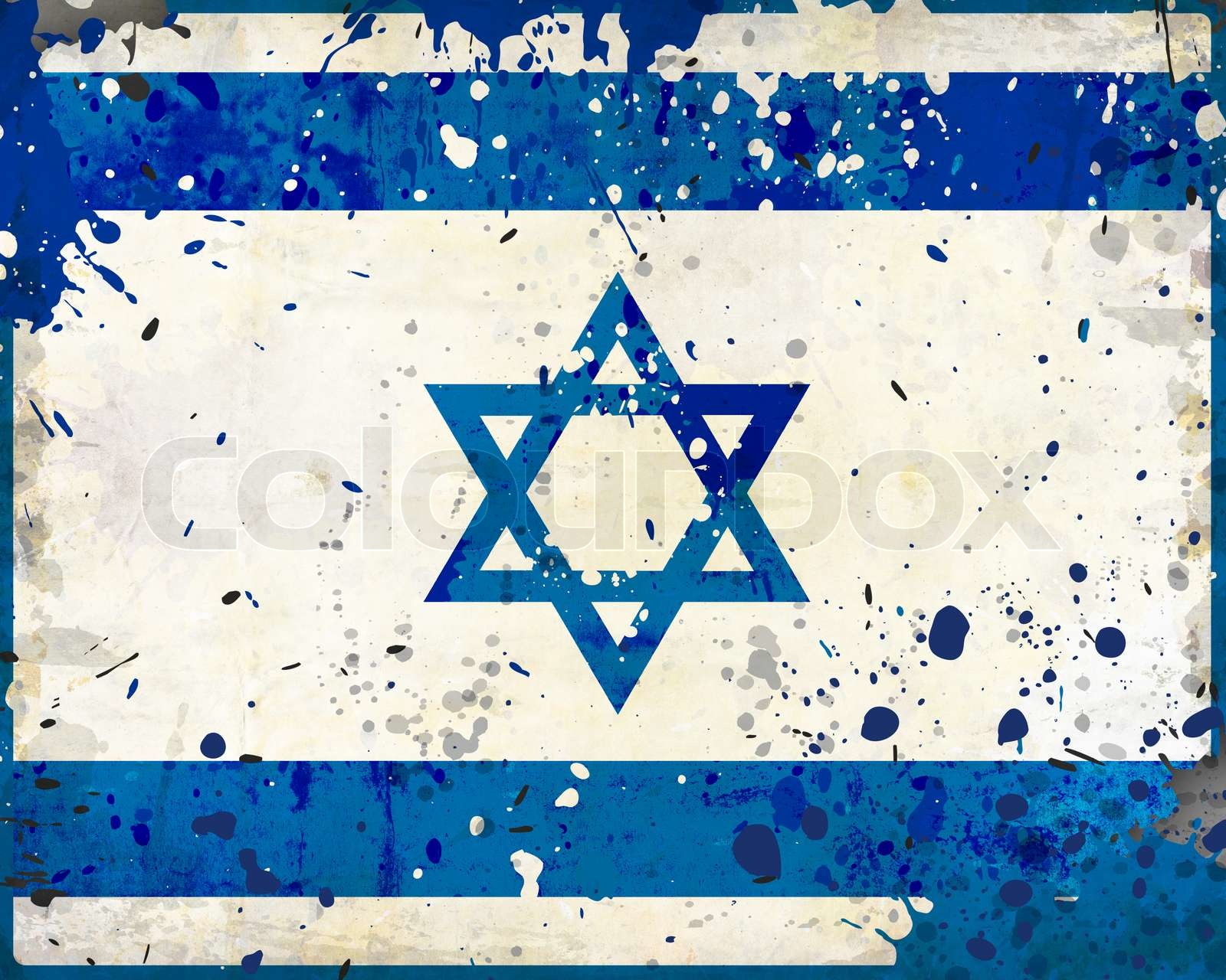 Grunge Israel flag with stains - flag series | Stock image | Colourbox