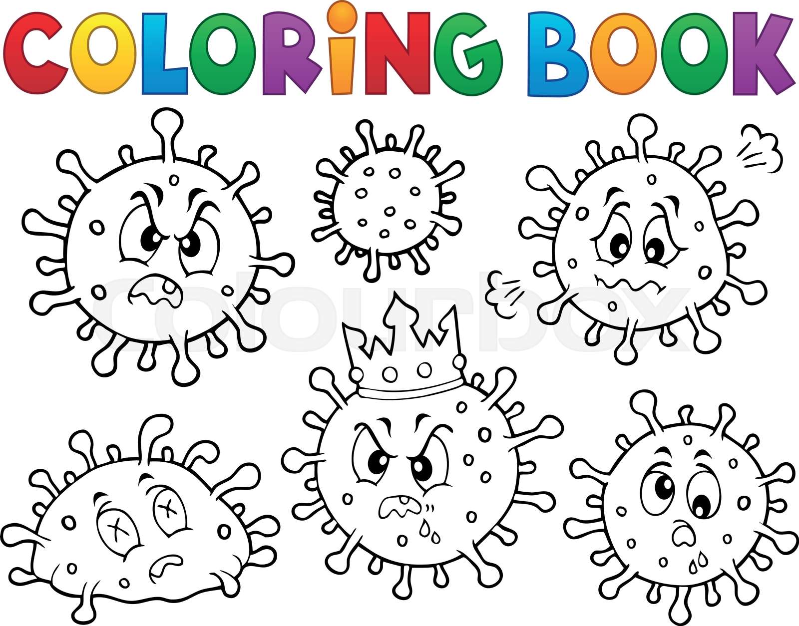 Coloring book viruses set 1 | Stock vector | Colourbox