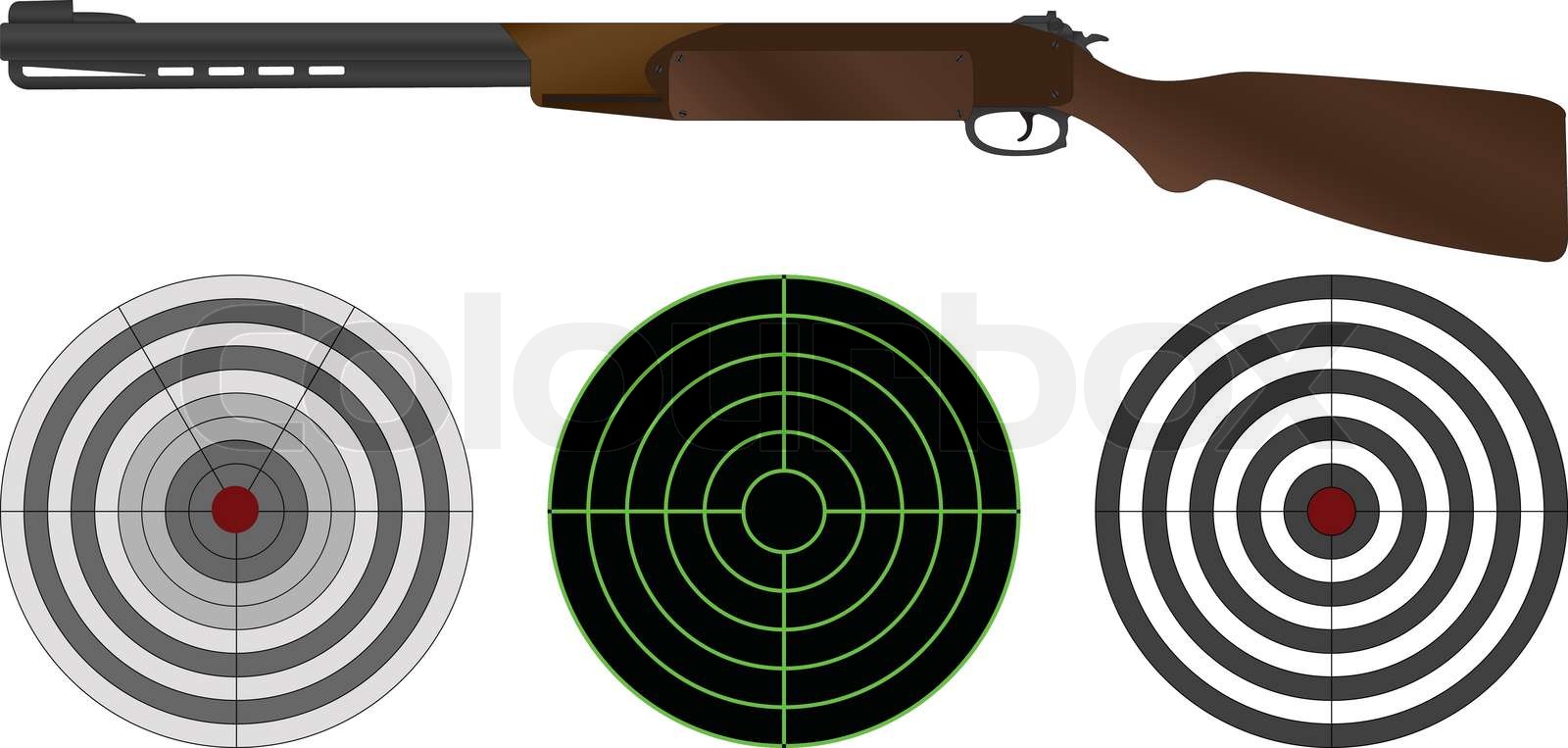 sporting gun and targets. vector illustration | Stock vector | Colourbox