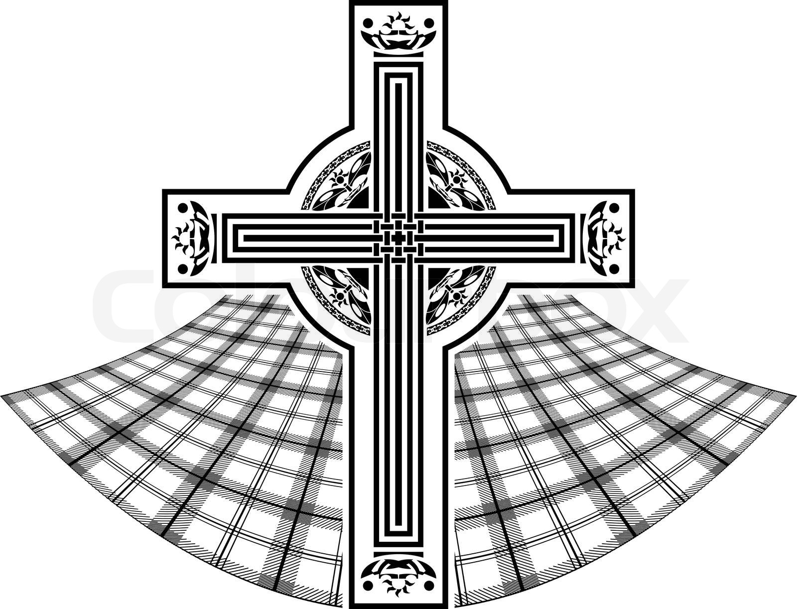 stencil of scottish celtic cross. vector illustration | Stock vector ...