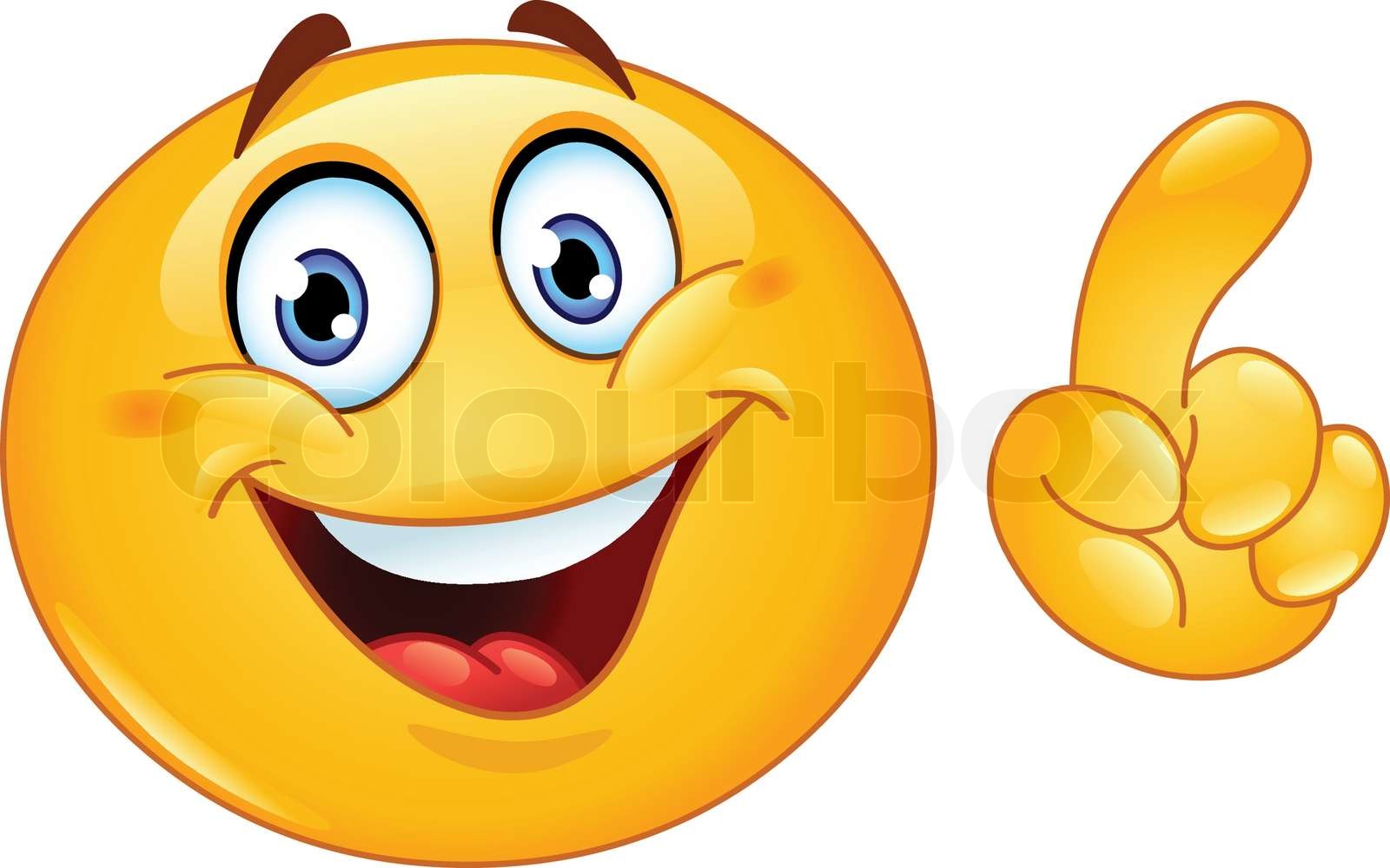 gul, finger, smiley | Stock vektor | Colourbox