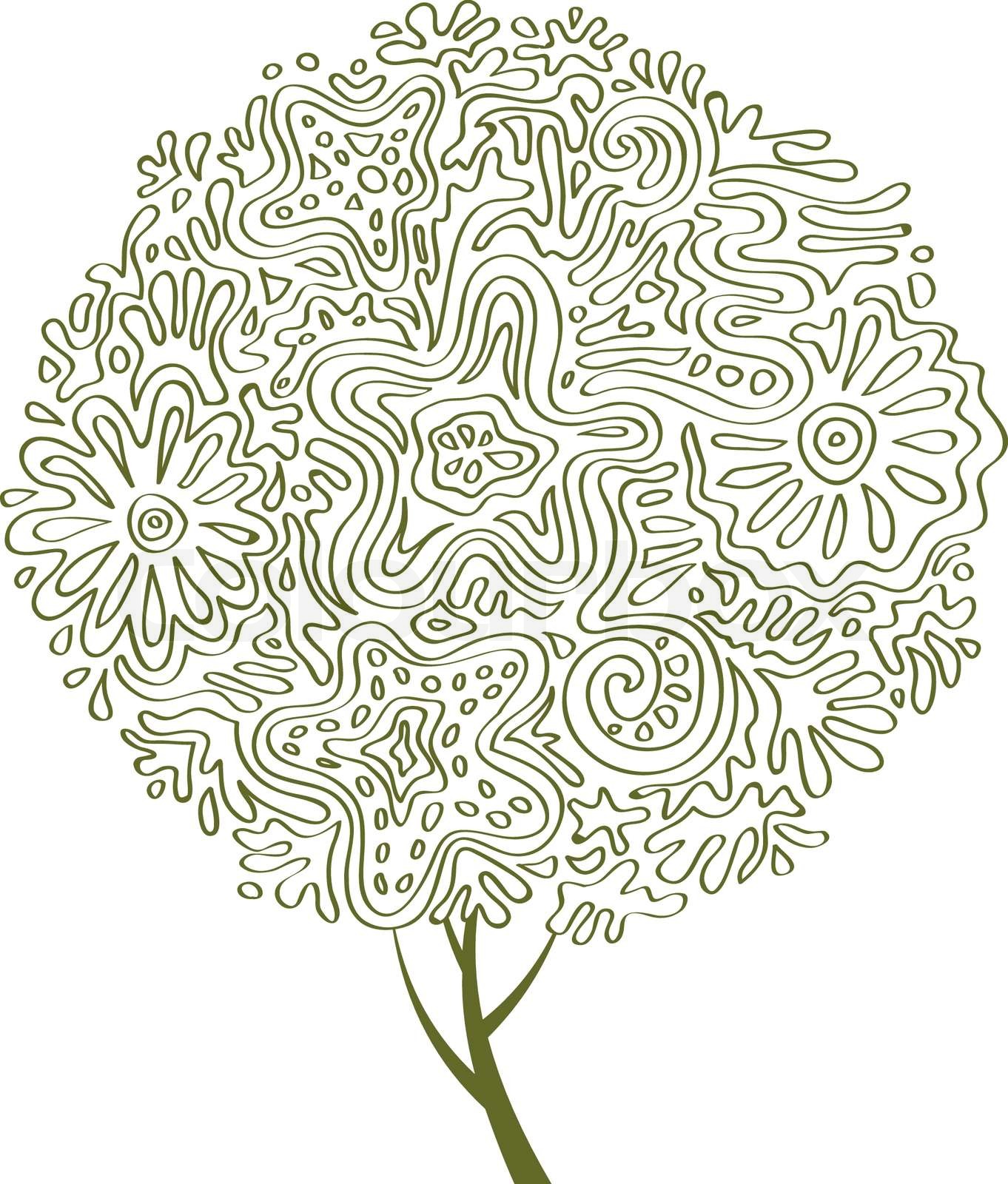 decorative curve graphic tree | Stock vector | Colourbox