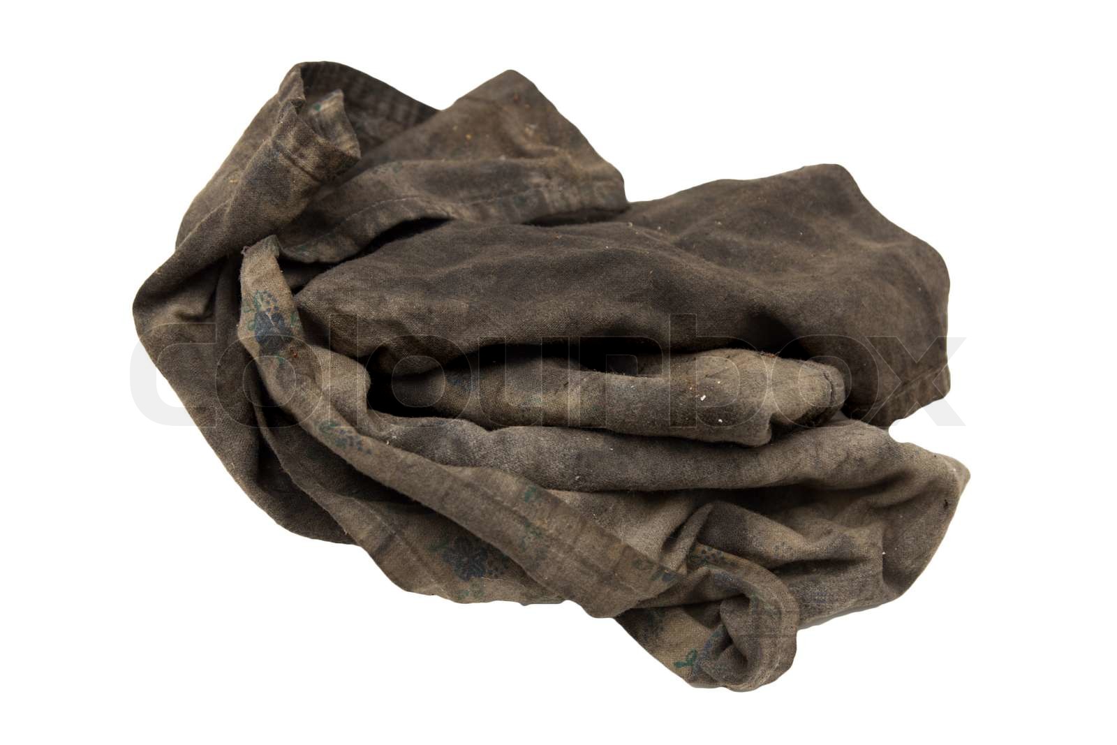 dirty rag on a white background | Stock image | Colourbox
